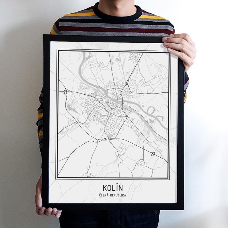 Plakát - mapa Kolín / od jsps | Fler.cz