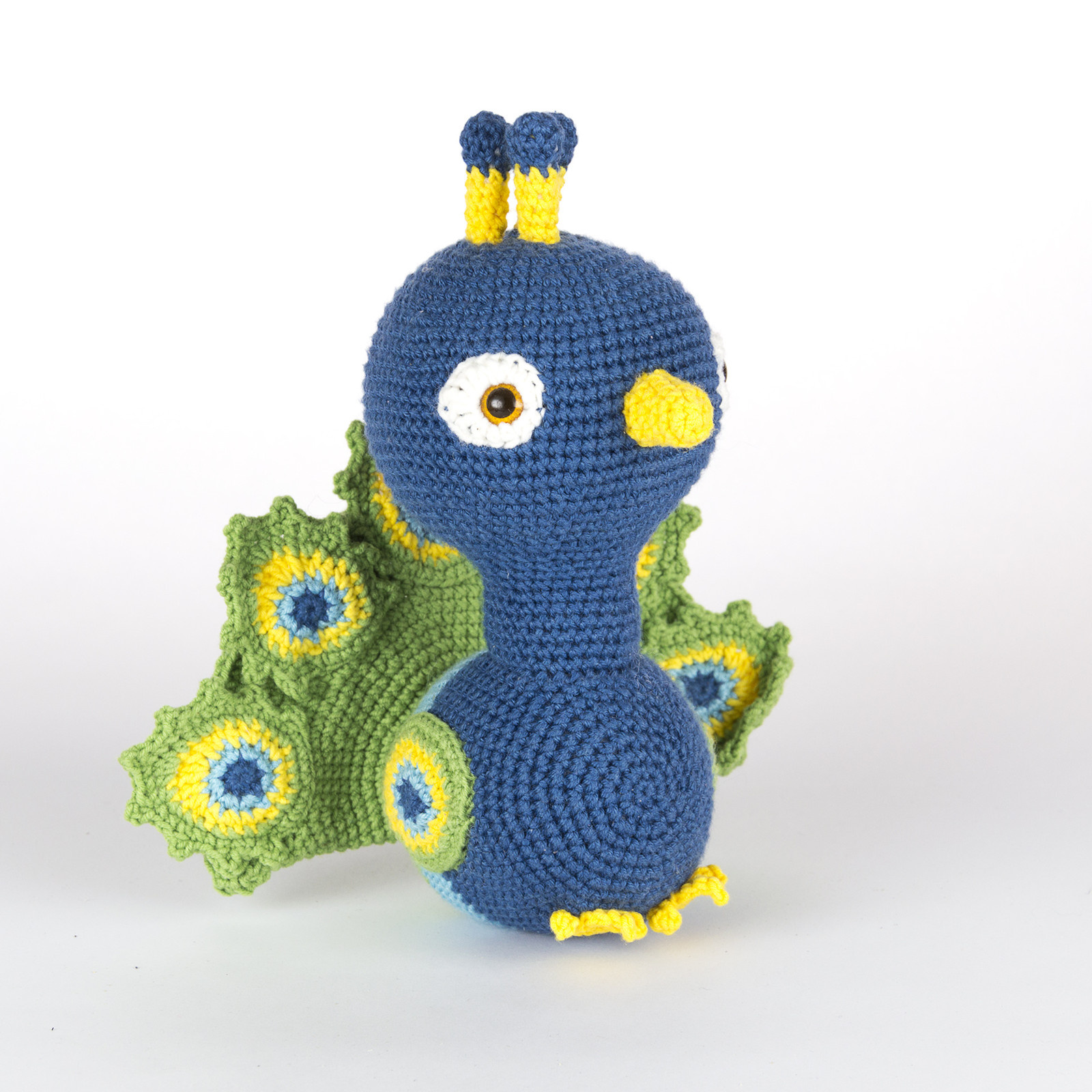 Zvířátko pták dětské modré Háčkovaný páv / od zuzicorn | Fler.cz