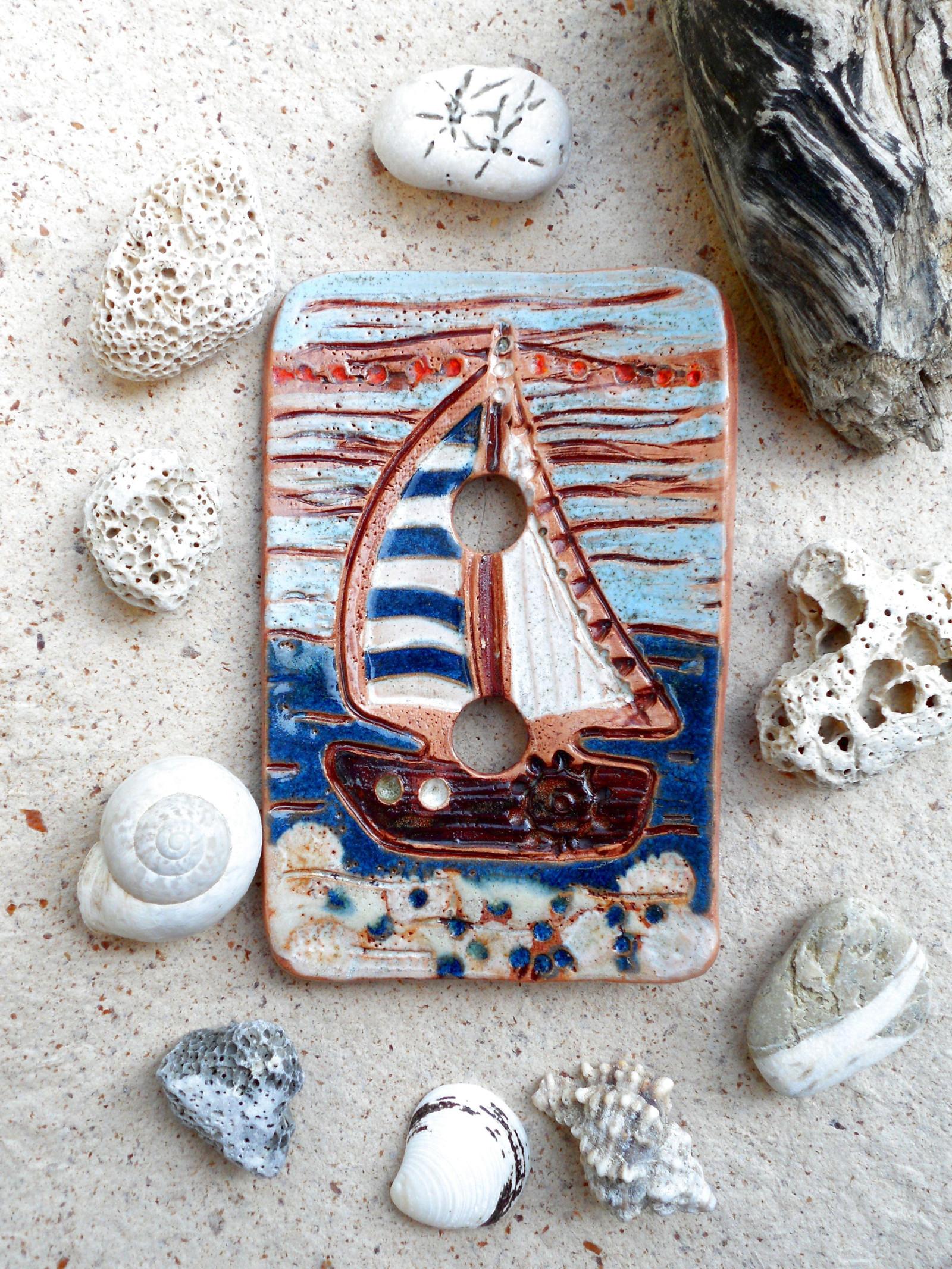 Mýdlenka nebesky modrá Plachetnice na moři / od Keramika Halama | Fler.cz