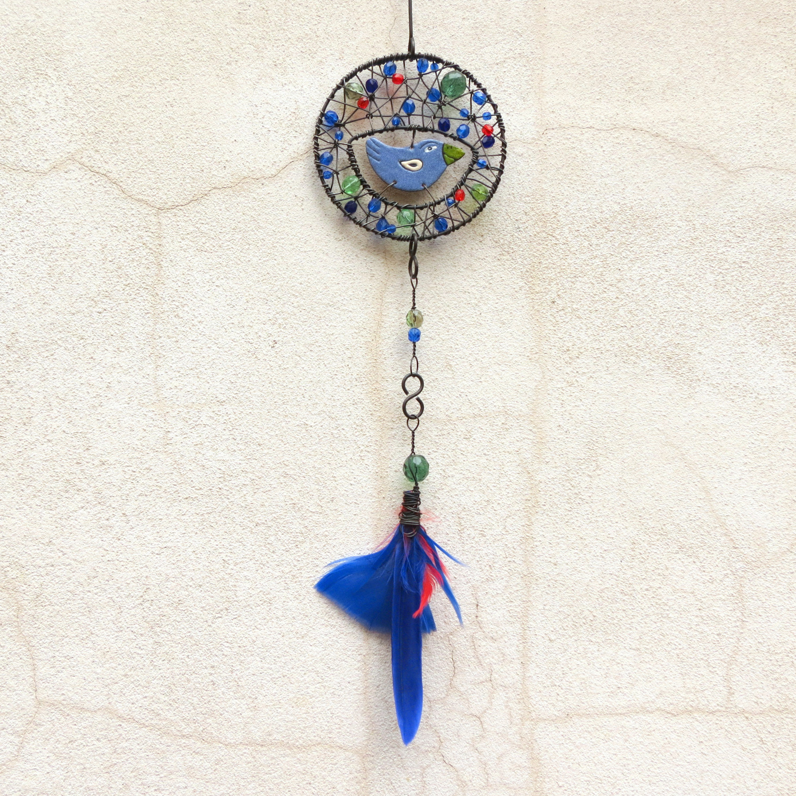 Modrý lapač snů s ptáčkem / od smu | Fler.cz