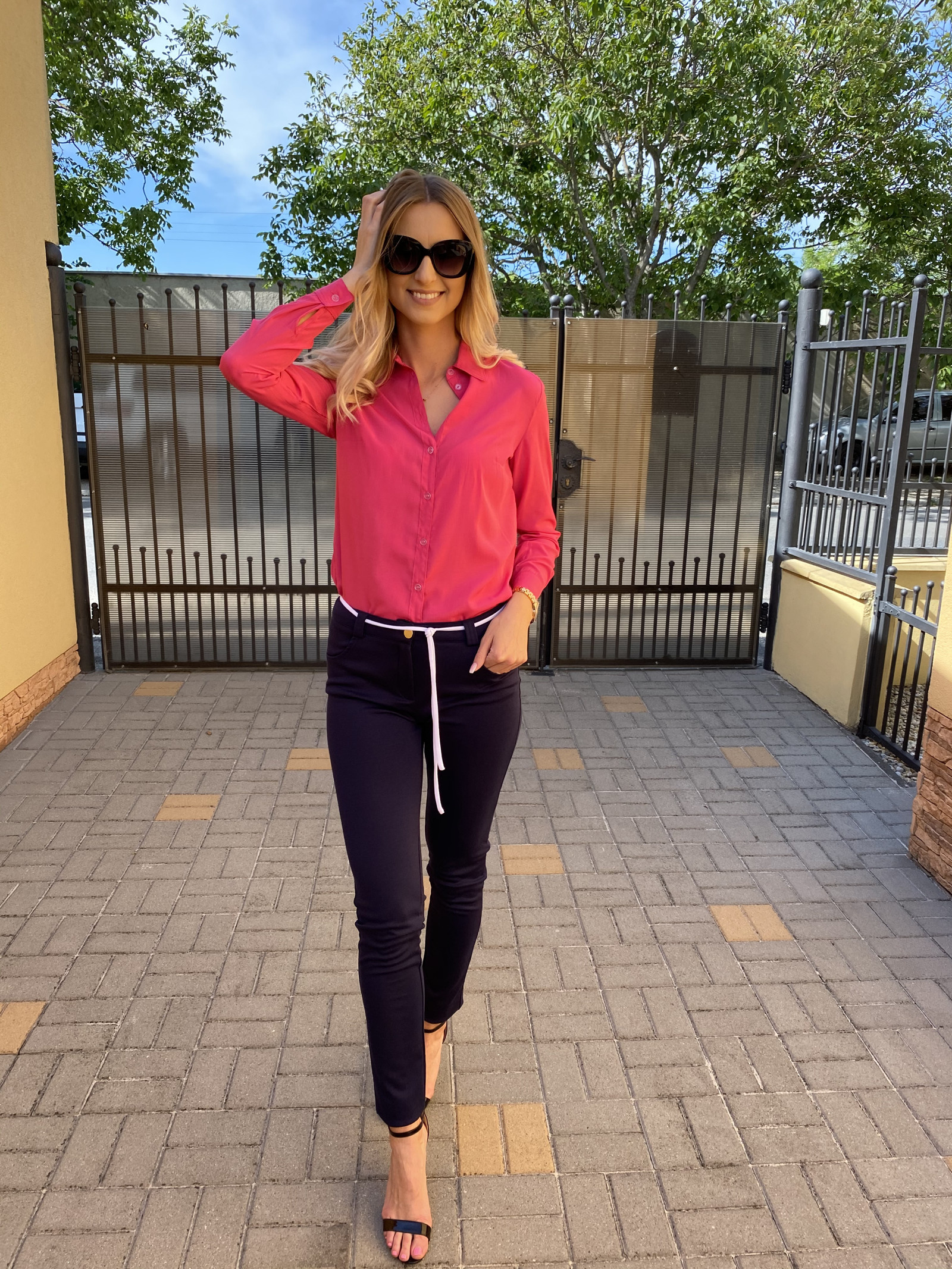 Košile Dámska košeľa Pink Cyklámenová / od Rencissa | Fler.cz