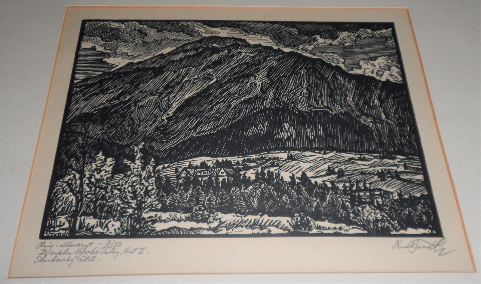 Originál OBRAZ dřevoryt, autor Karel TONDL, 1950 / od Cusco | Fler.cz