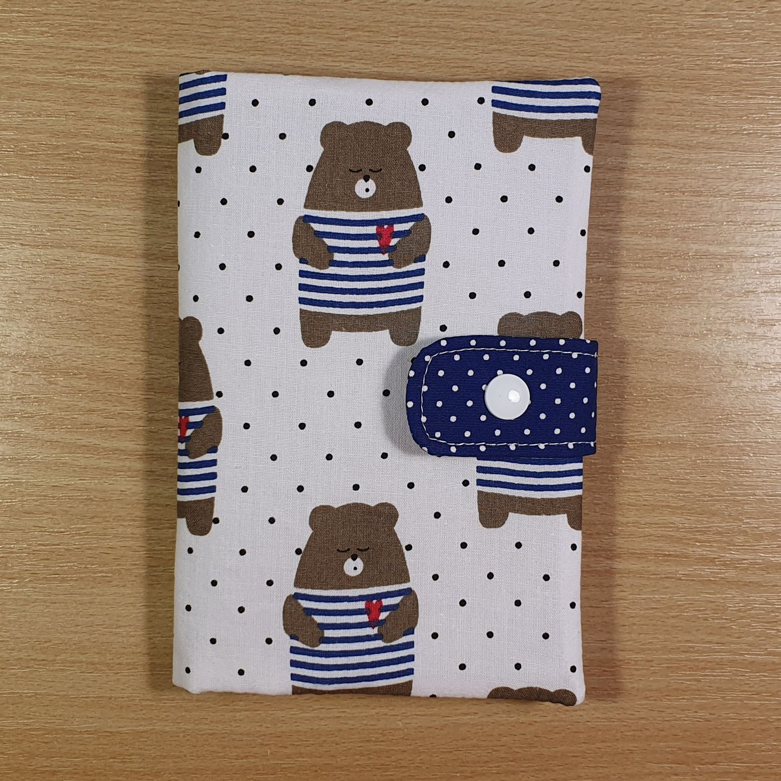 Obal na očkovací průkaz hnědomodrý-medvídci č. 2 / od quendolina21 ...