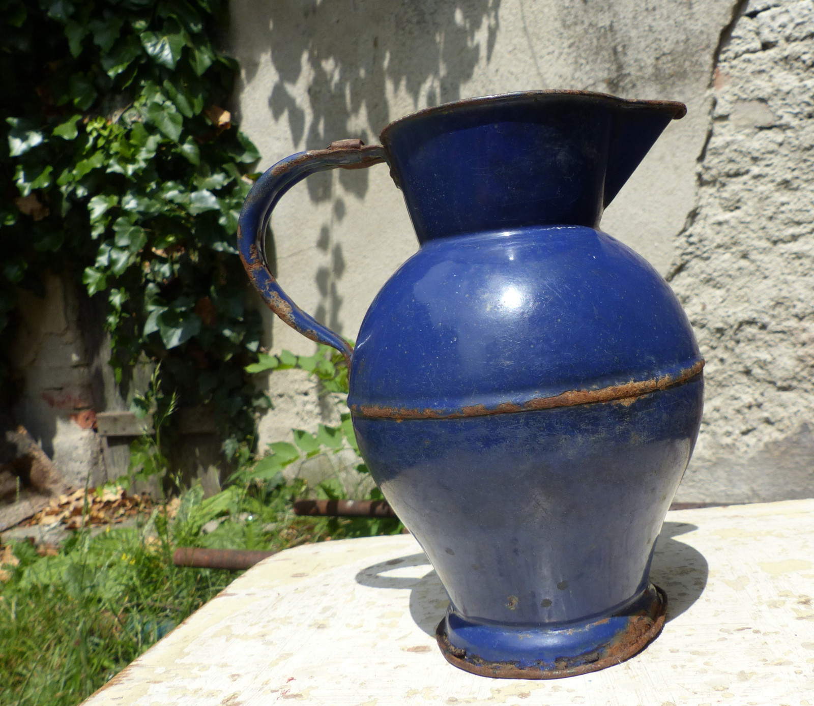 Na vodu...smaltovaný džbán, konvice, modrý smalt / od návraty | Fler.cz