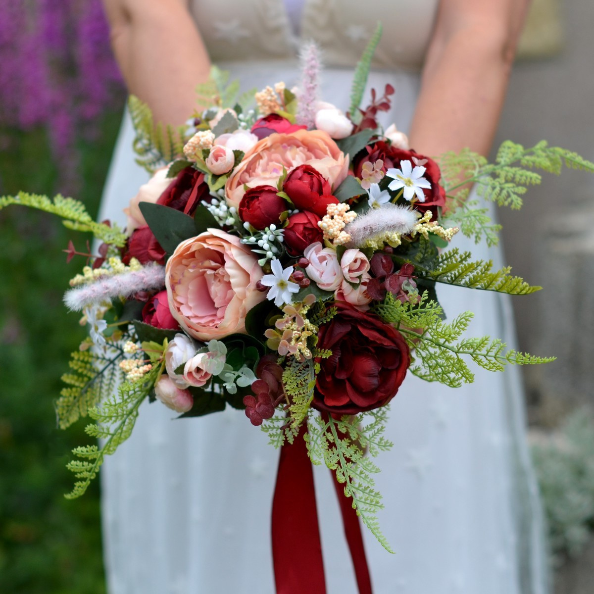 Vínová Svatební kytice Reina a korsáž / od kultdesign | Fler.cz