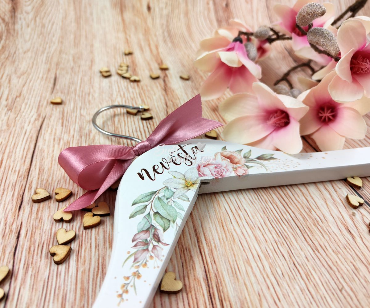 Vícebarevné Svatební ramínko s potiskem - květy 2 / od Svetsvatby | Fler.cz