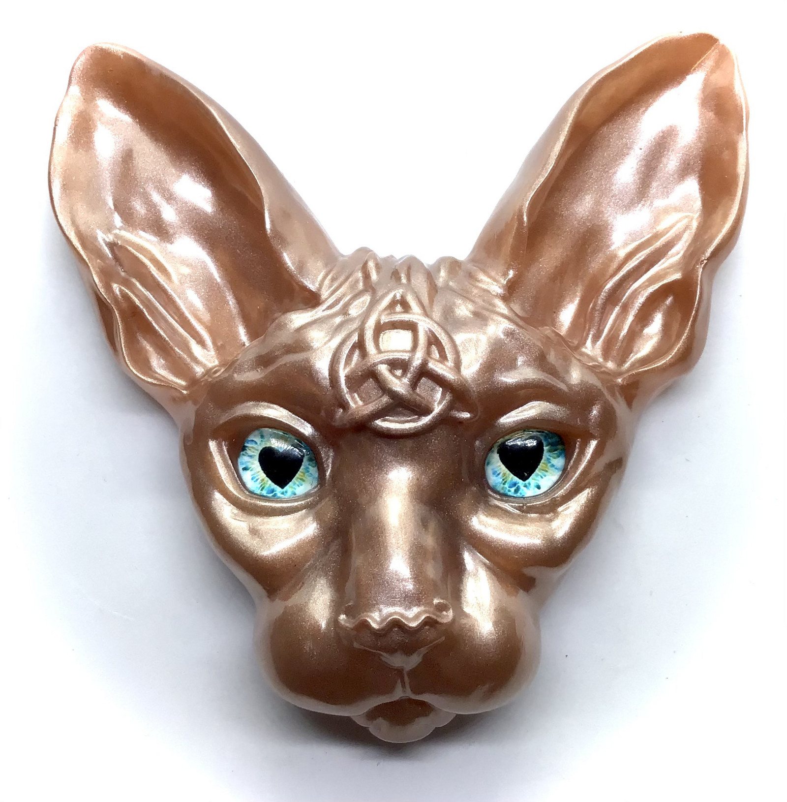 Figurka okrová Sphynx - kočičí dekorace plná lásky / od Epoxy svět ...