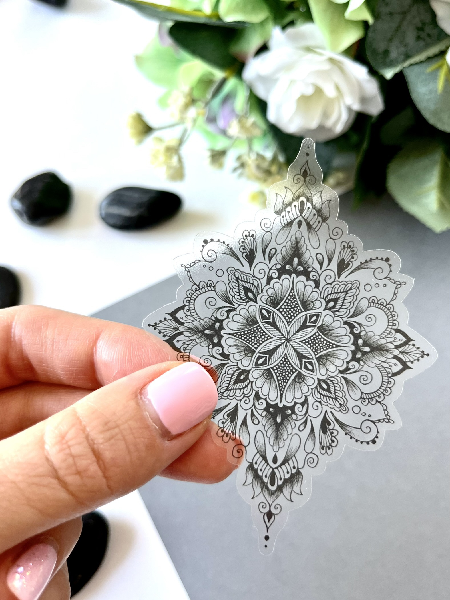 Čirá Samolepka ornamentální transparentní vel. L / od kathree | Fler.cz