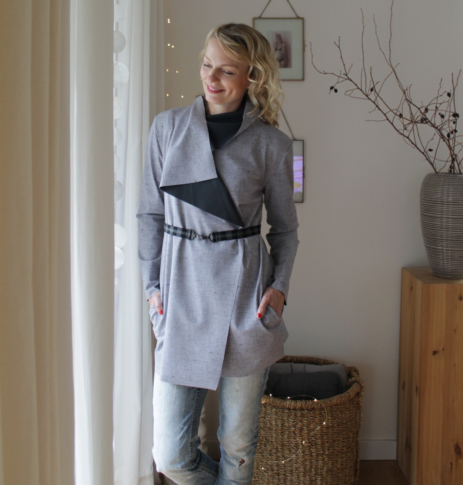 Kabát šedý . zen coat . neopren / od oi-io | Fler.cz