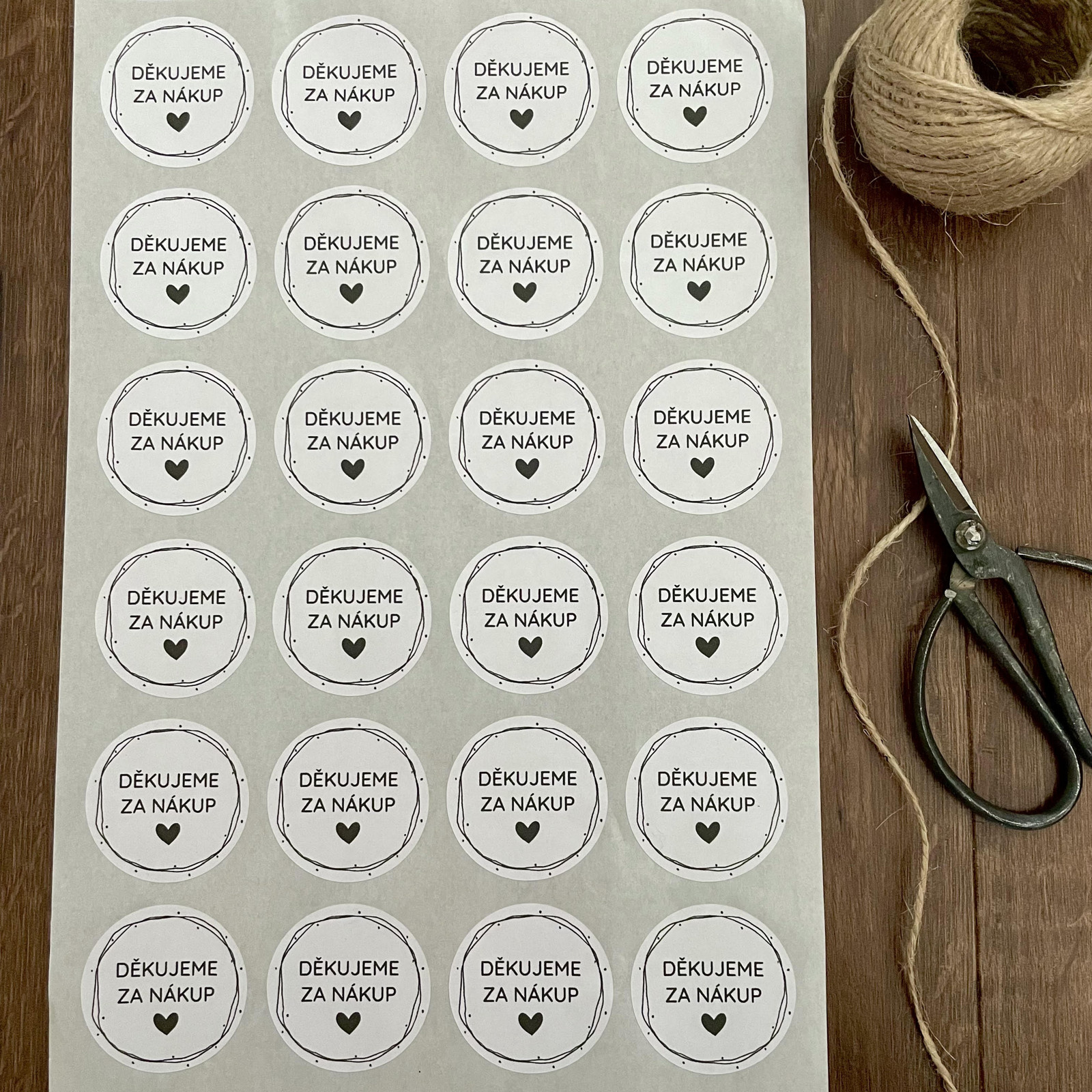 Samolepka černobílá Samolepky Děkujeme za nákup / od Oslavme to | Fler.cz