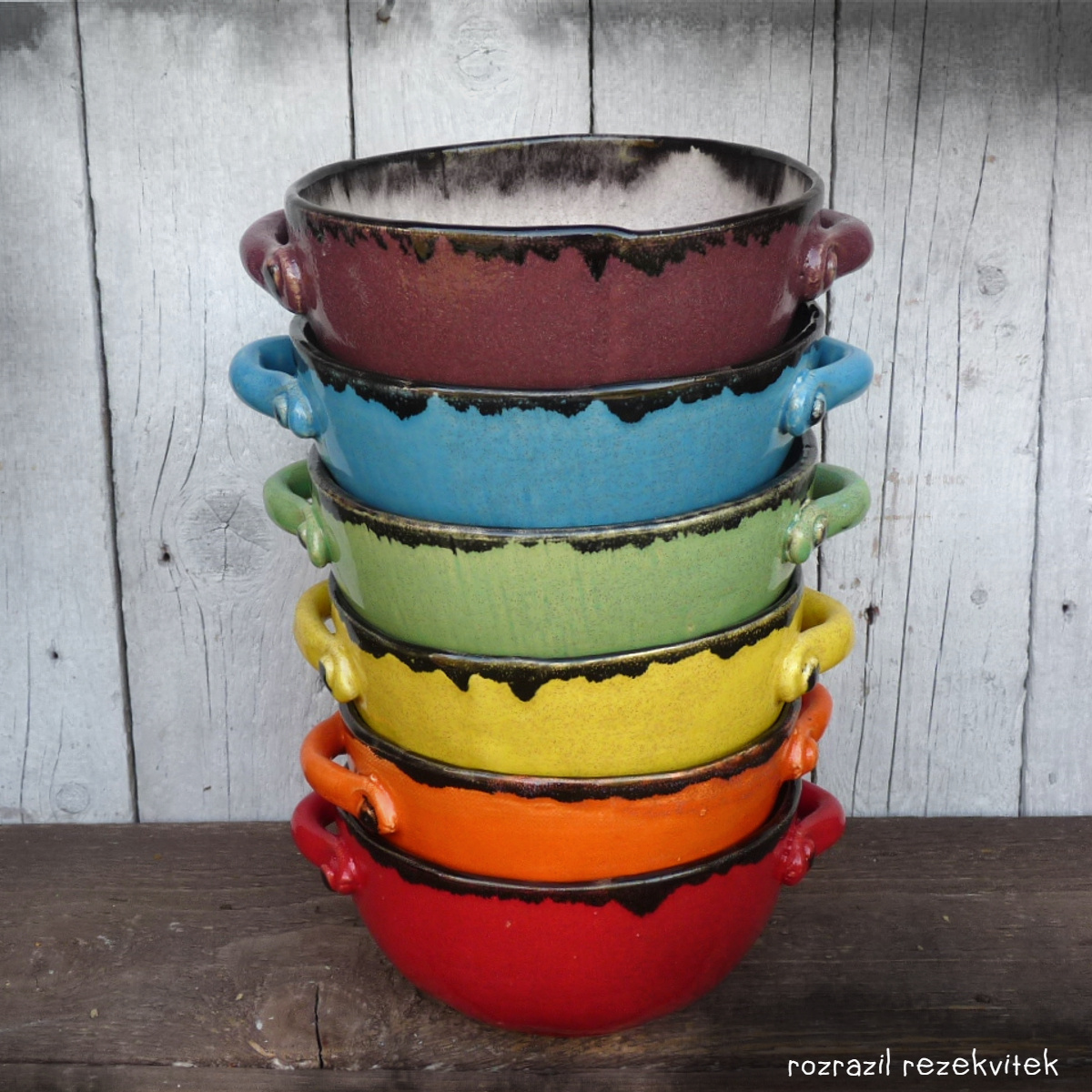Miska Keramické misky ušaté hlubší - 12 barev / od rozrazil rezekvítek ...