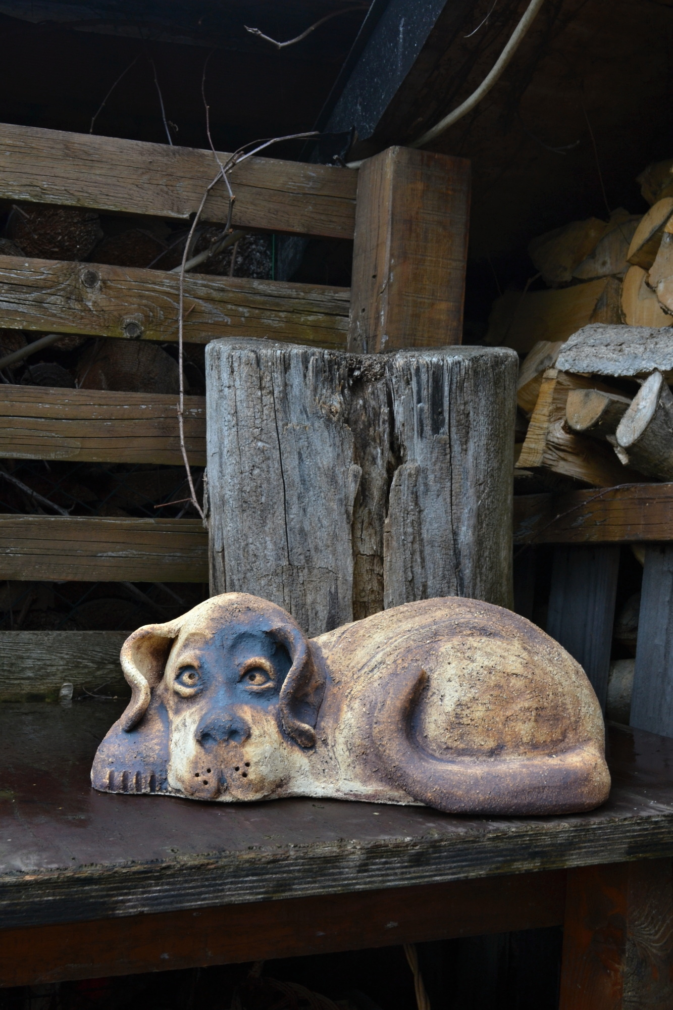 Plastika hnědá Keramický pes / od KeraMKa | Fler.cz