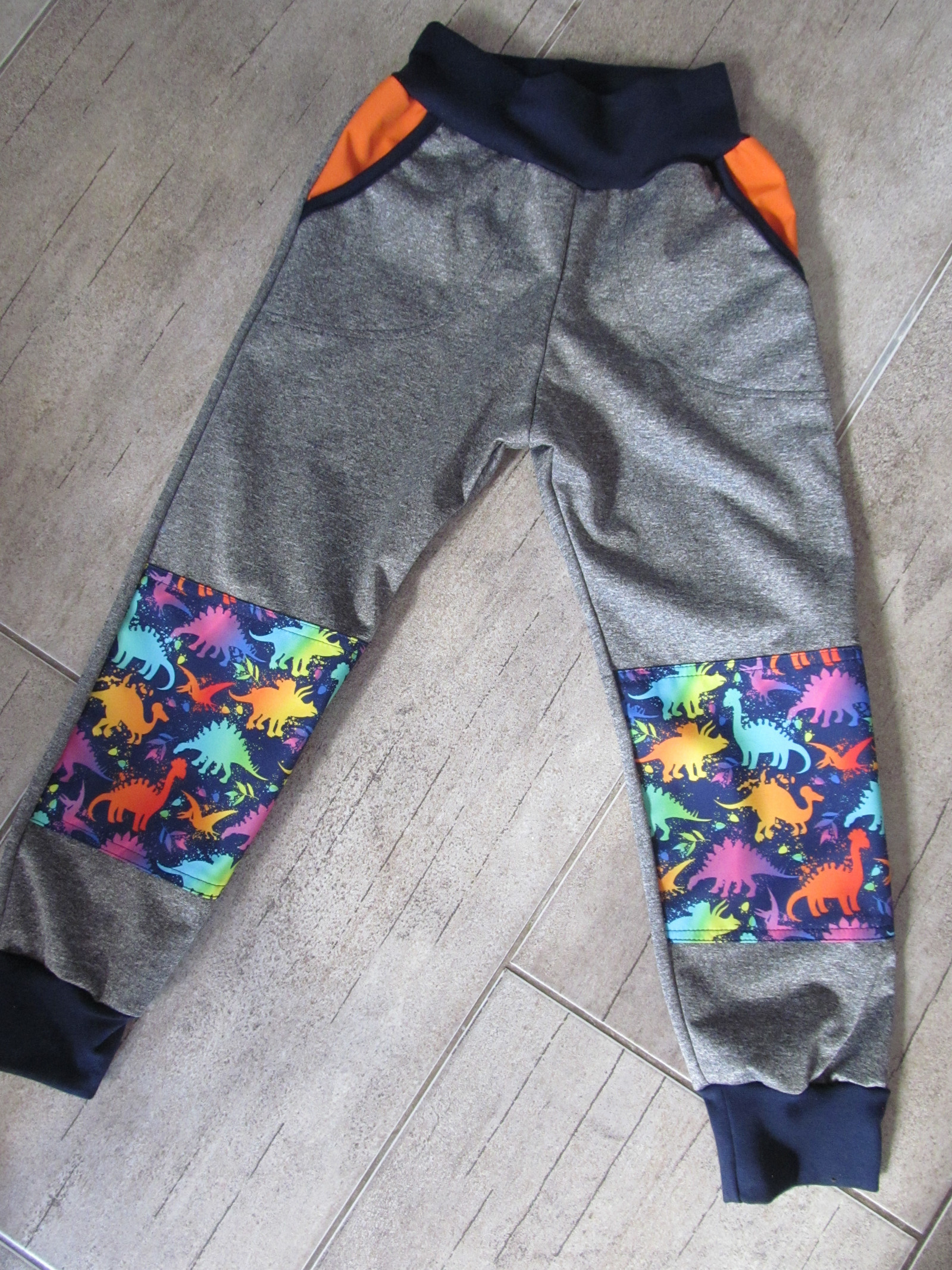 Šedé KALHOTY SOFTSHELL...jaro podzim,dvojitá kolena 74 / od Torina ...