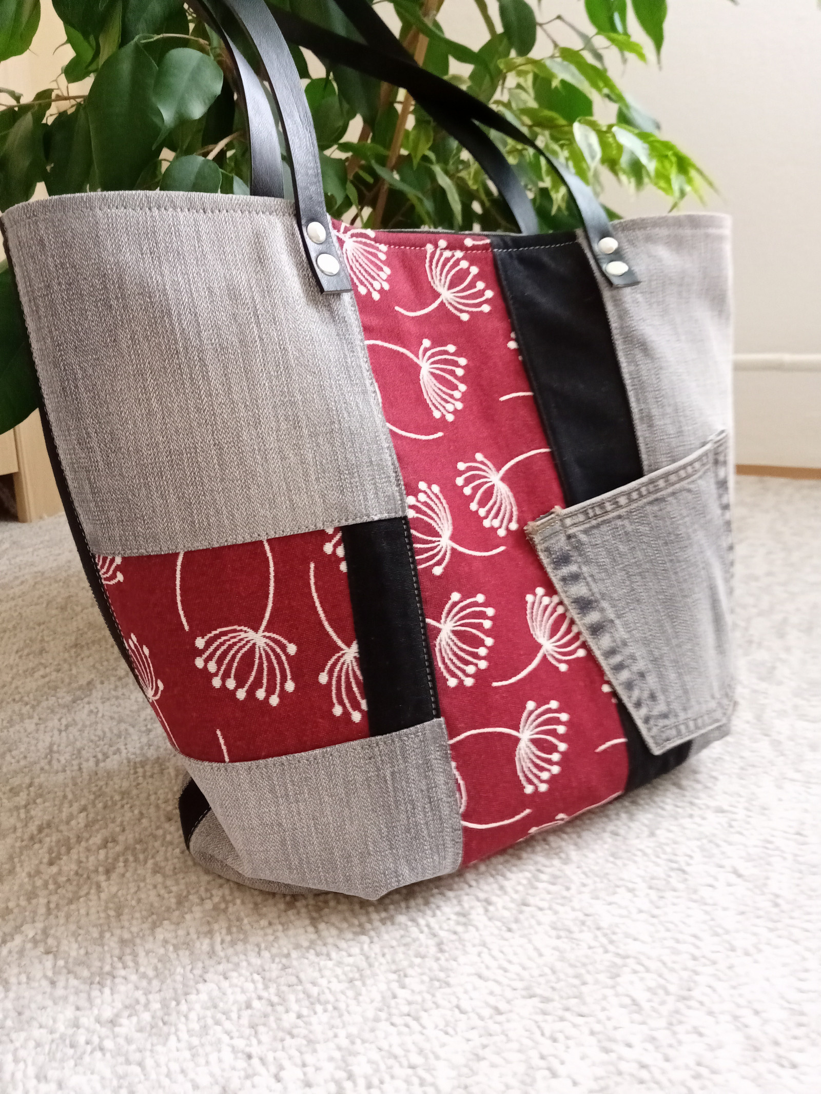 Vícebarevná Riflová taška- oválné dno / od Ja.B. | Fler.cz