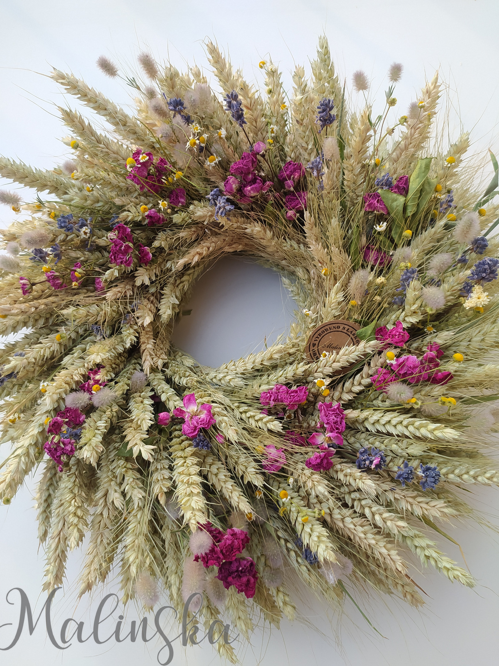 Růžový Věnec z obilí, levandule a růže 4 -pro radost / od Michaela ...