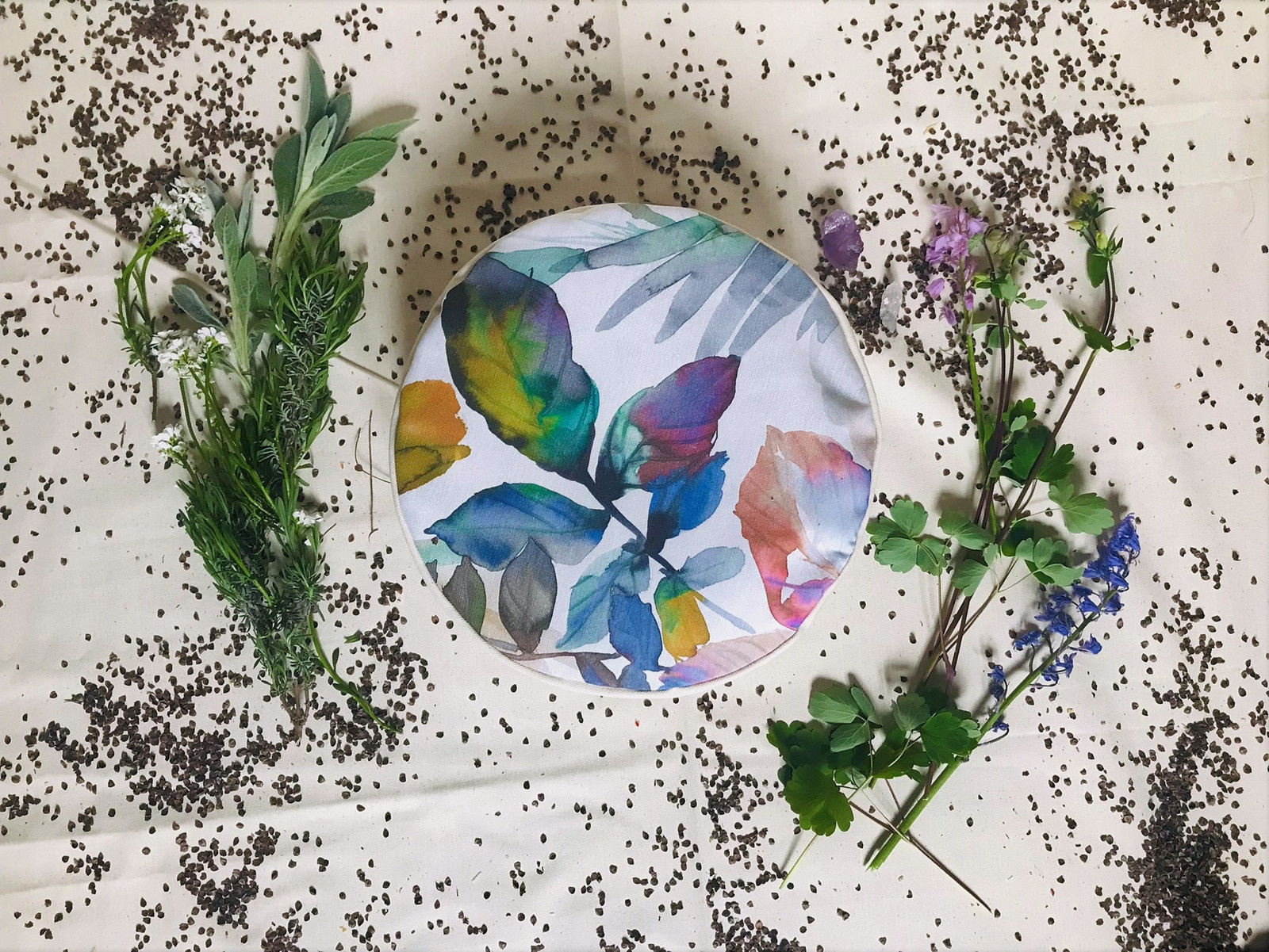 Vícebarevný VESNA ~ Meditační polštář / Podsedák / Zafu / od Andeva ...