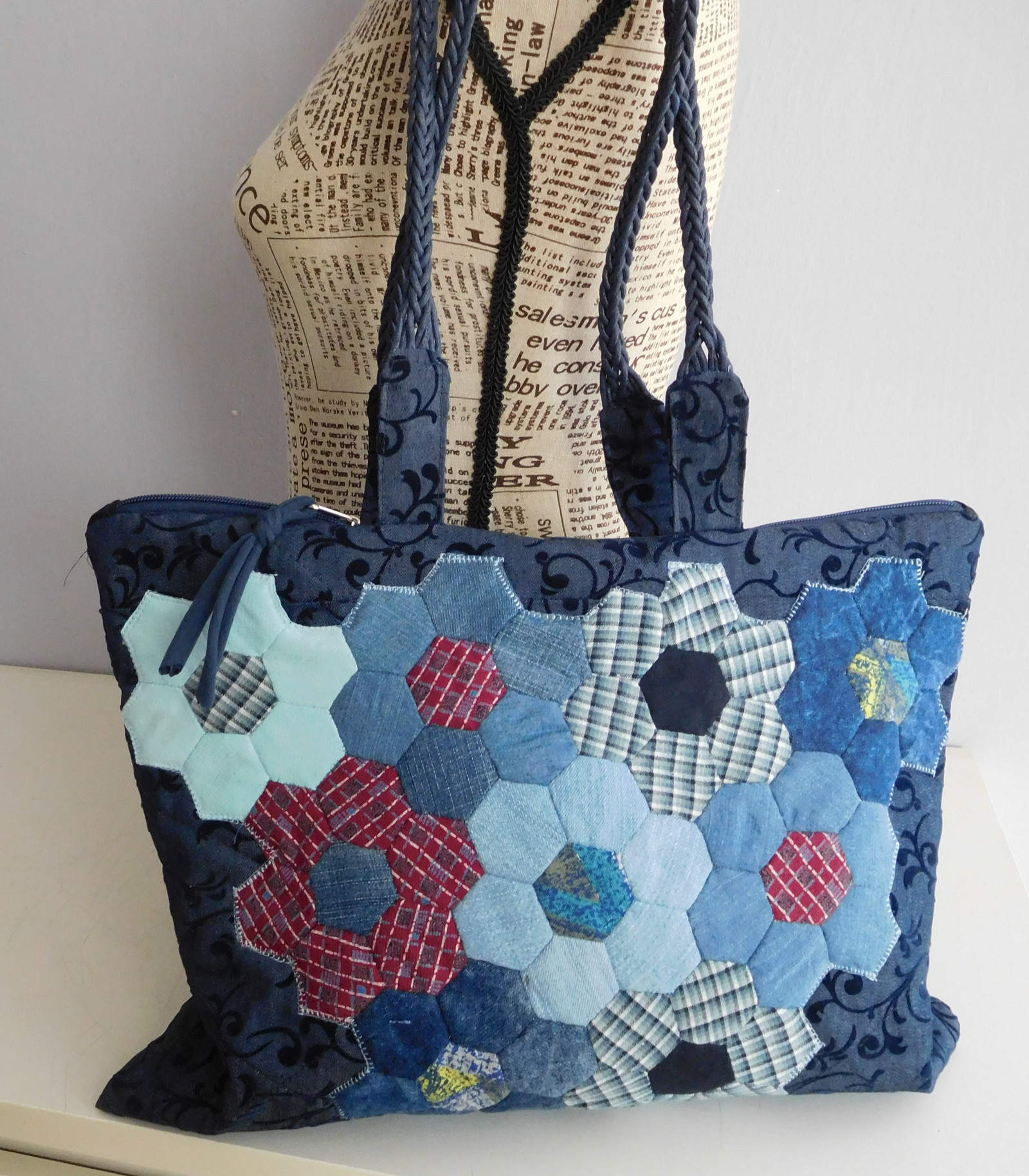 Půlnoční modrá Džínová kabelka - patchwork / od patchwork.mirka | Fler.cz
