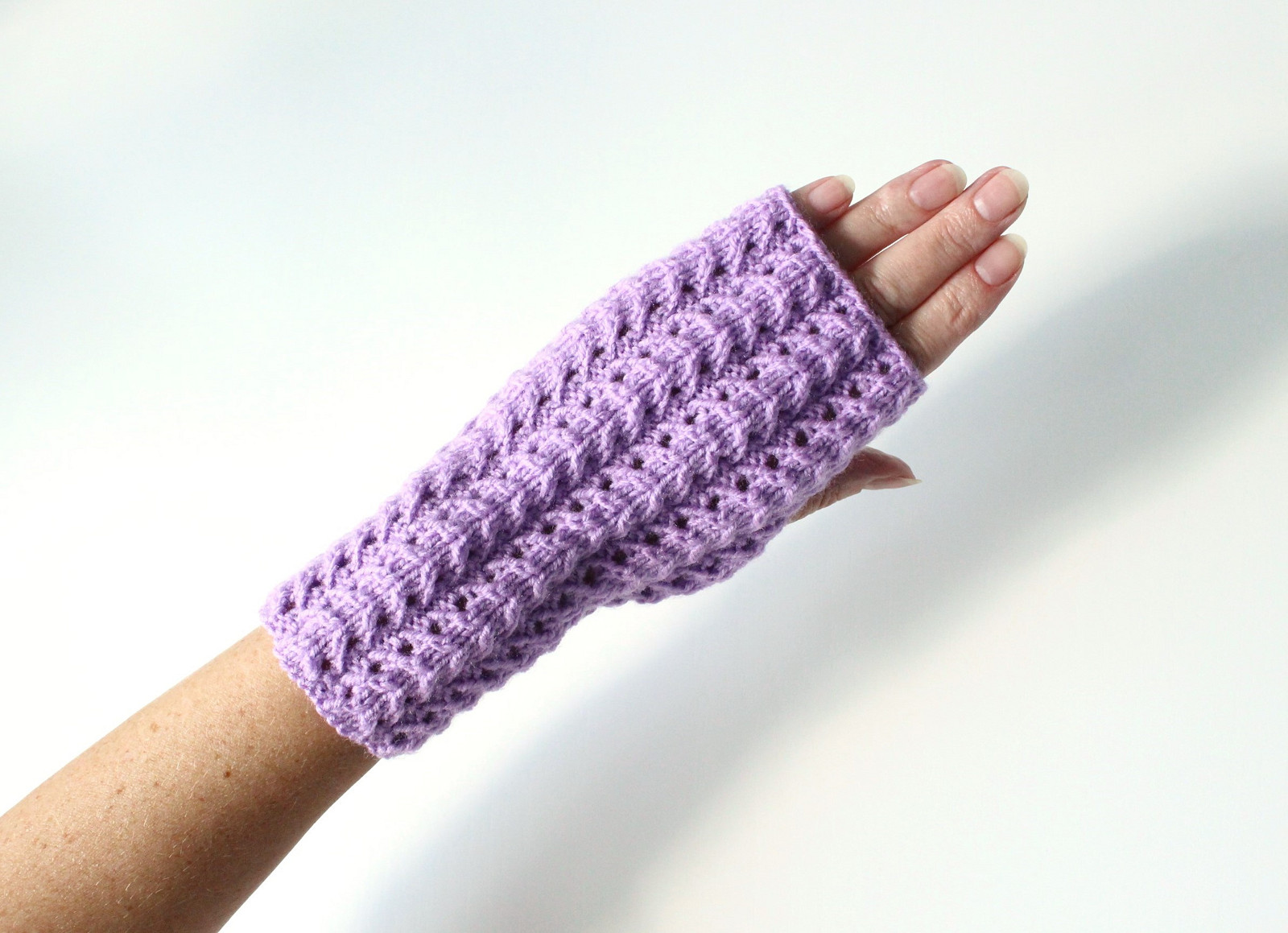 Dámské levandulové Rukavice bezprsté lila / od Steffi Flower | Fler.cz