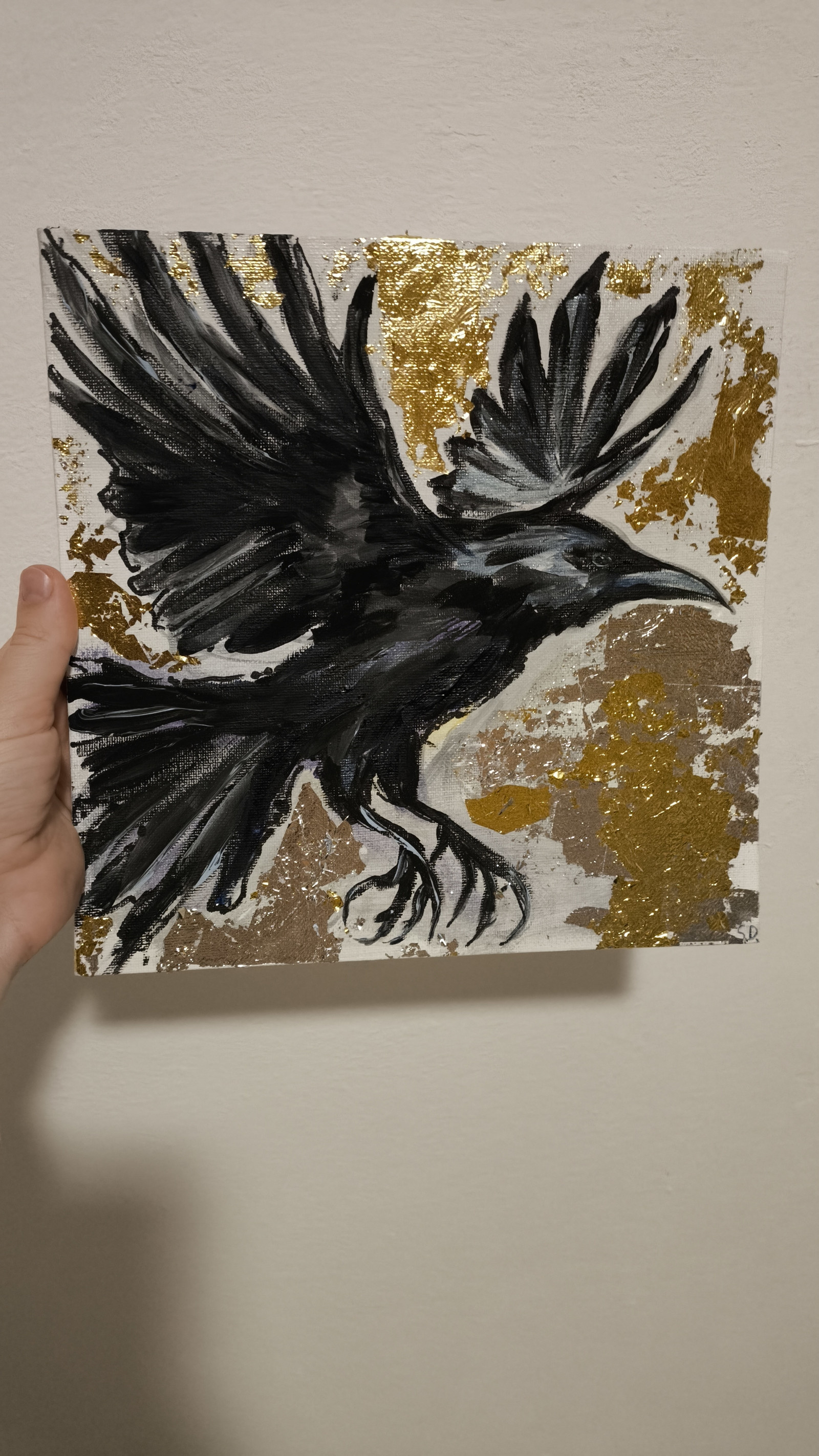 Obraz Havran černy - 25×25 cm / od Bilakvitka | Fler.cz