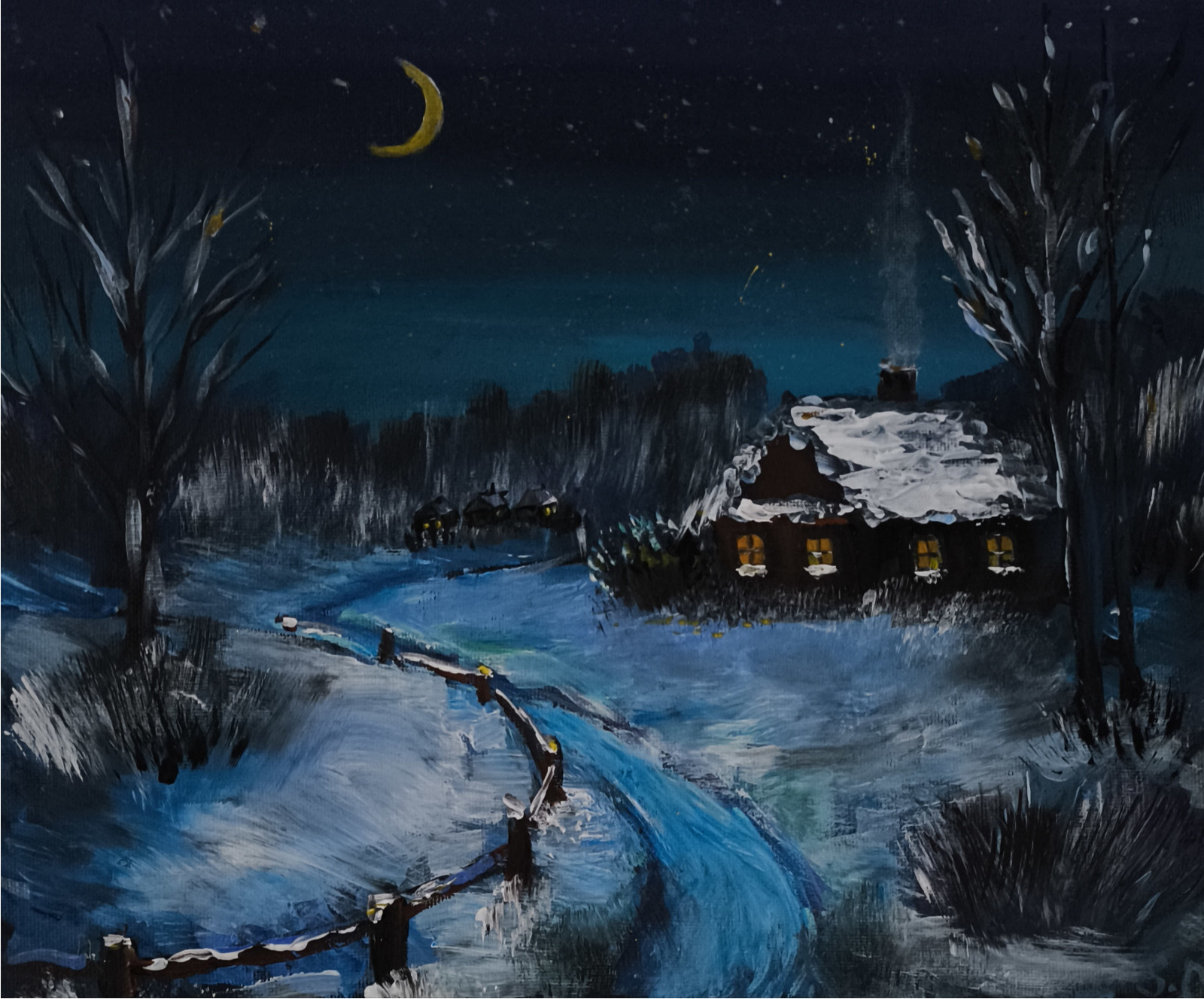 Obraz Zíma 25×30 cm / od Bilakvitka | Fler.cz