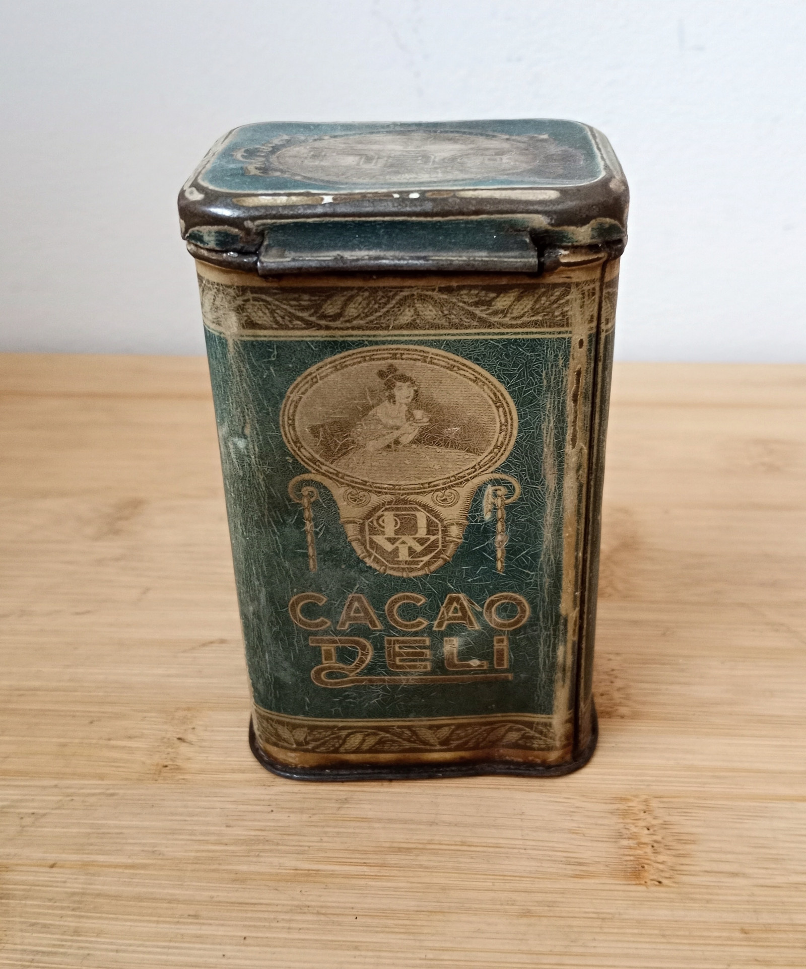 Tyrkysová Starožitná plechovka CACAO DELI / od Kouzlo starých věcí | Fler.cz
