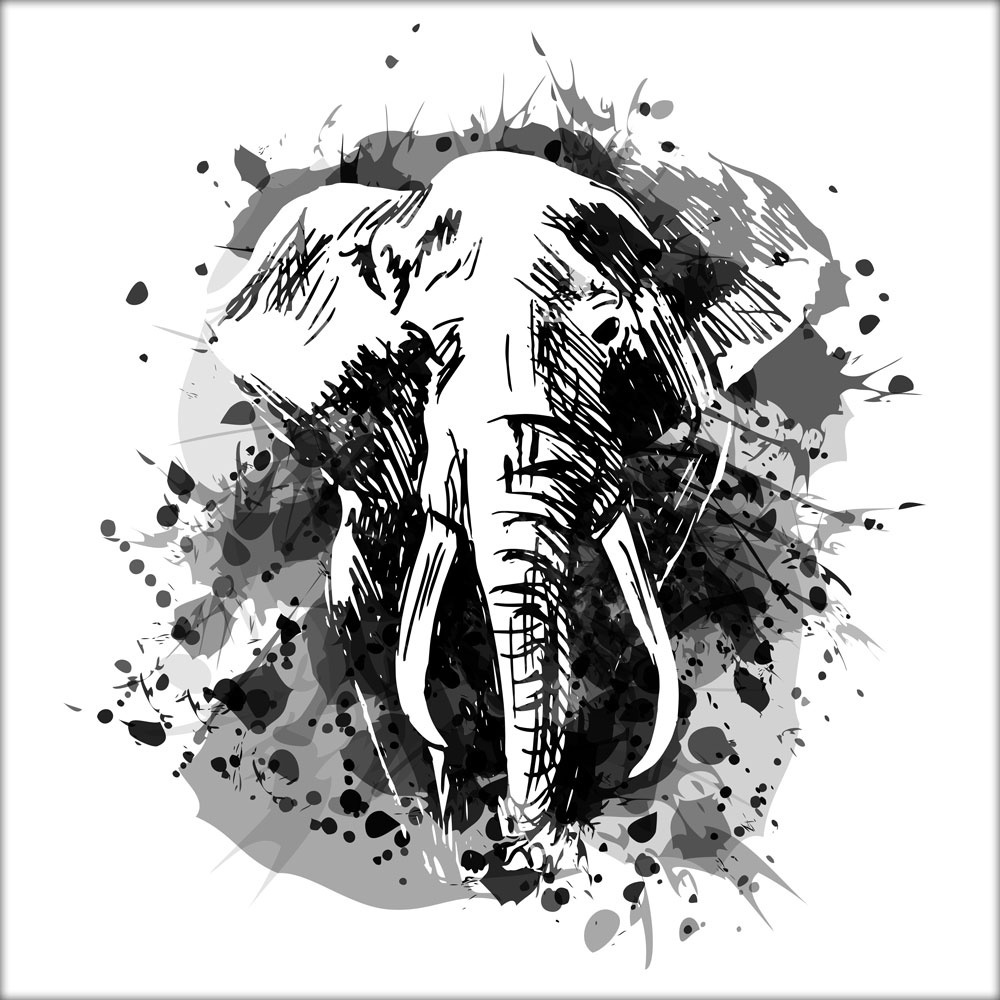 Tisk Digitální grafika - slon / od Kubalík-malby | Fler.cz