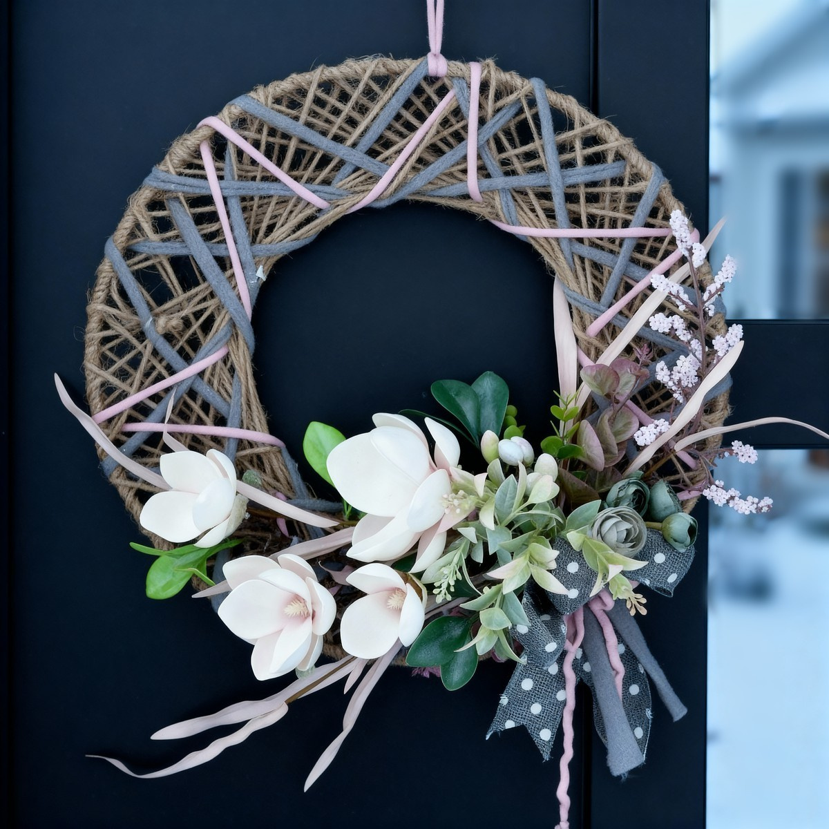 Vícebarevný Jarní věnec ve stylu hygge 38 cm / od kultdesign | Fler.cz