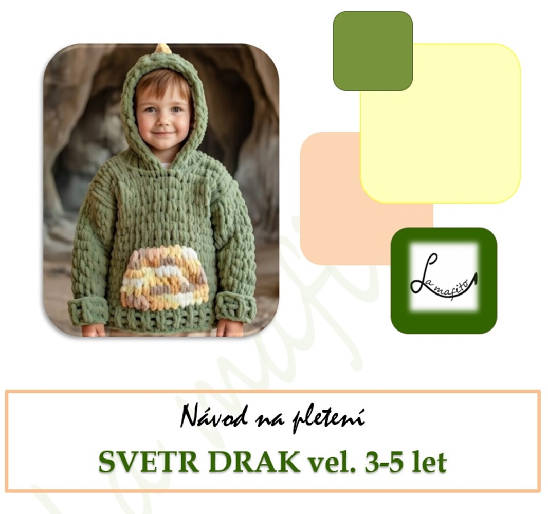 Dětské Dračí svetr vel. 3-5 let -návod- / od La mafito | Fler.cz
