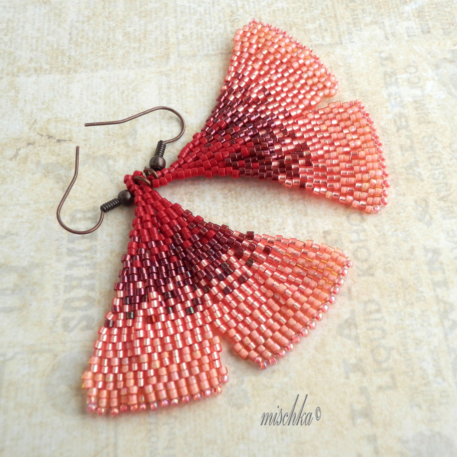 Dámské červené Náušnice "Jinany No.8" / od Bird on Birch | Fler.cz