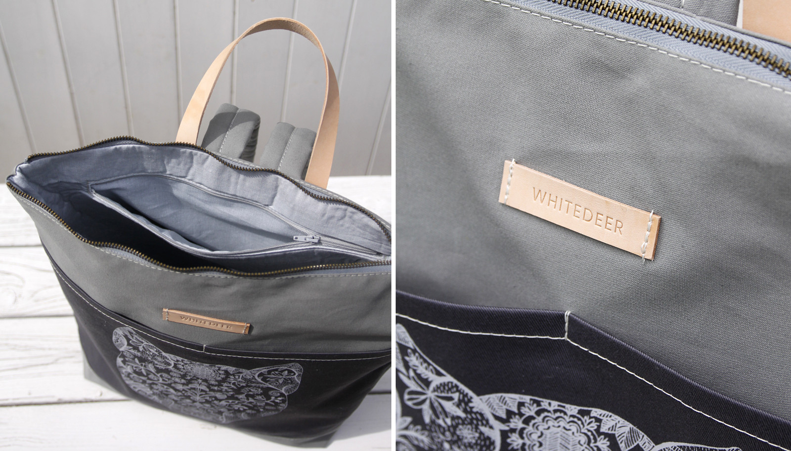 Šedý batoh No.3, vlk / od White Deer | Fler.cz