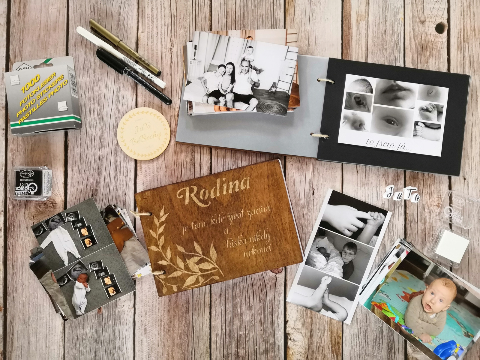 Hnědé Dřevěné fotoalbum - Rodina, A5 / od JuTo BeBechy | Fler.cz