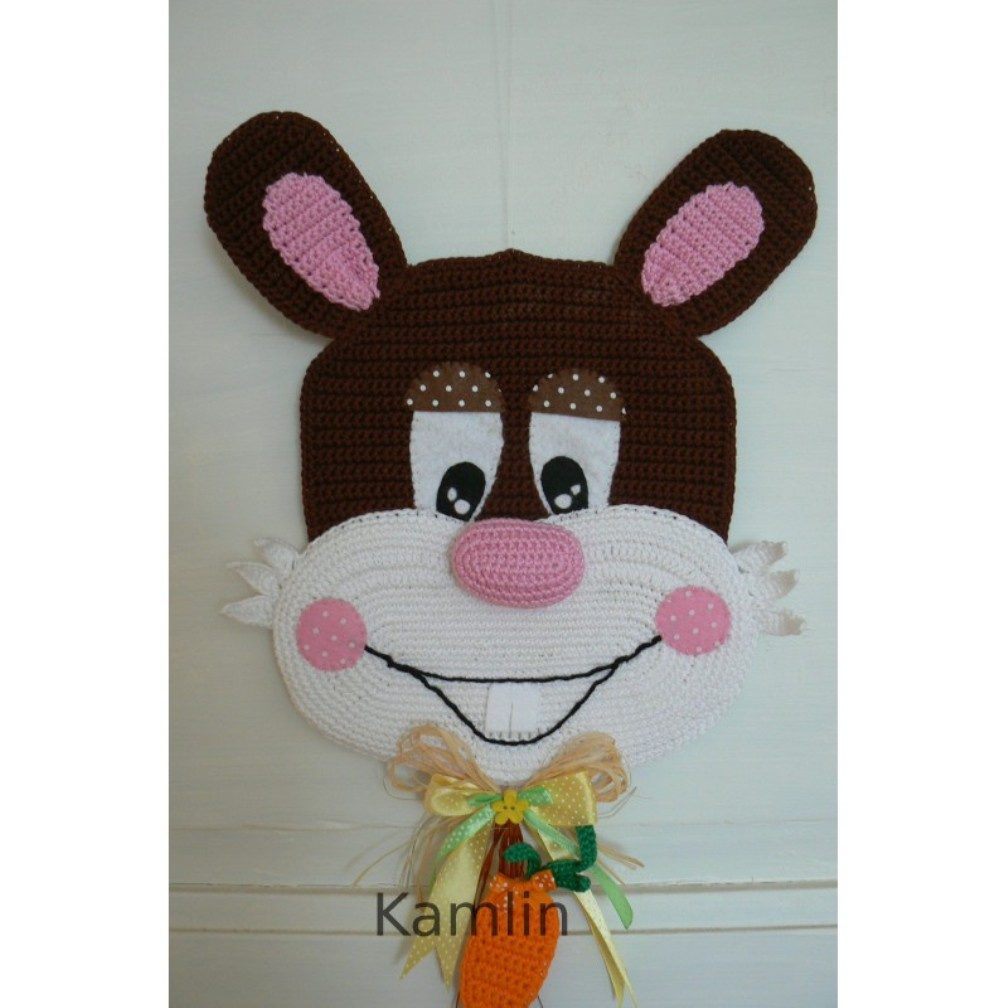 Návod na háčkovaného zajíčka - dekorace na dveře / od kamlin | Fler.cz