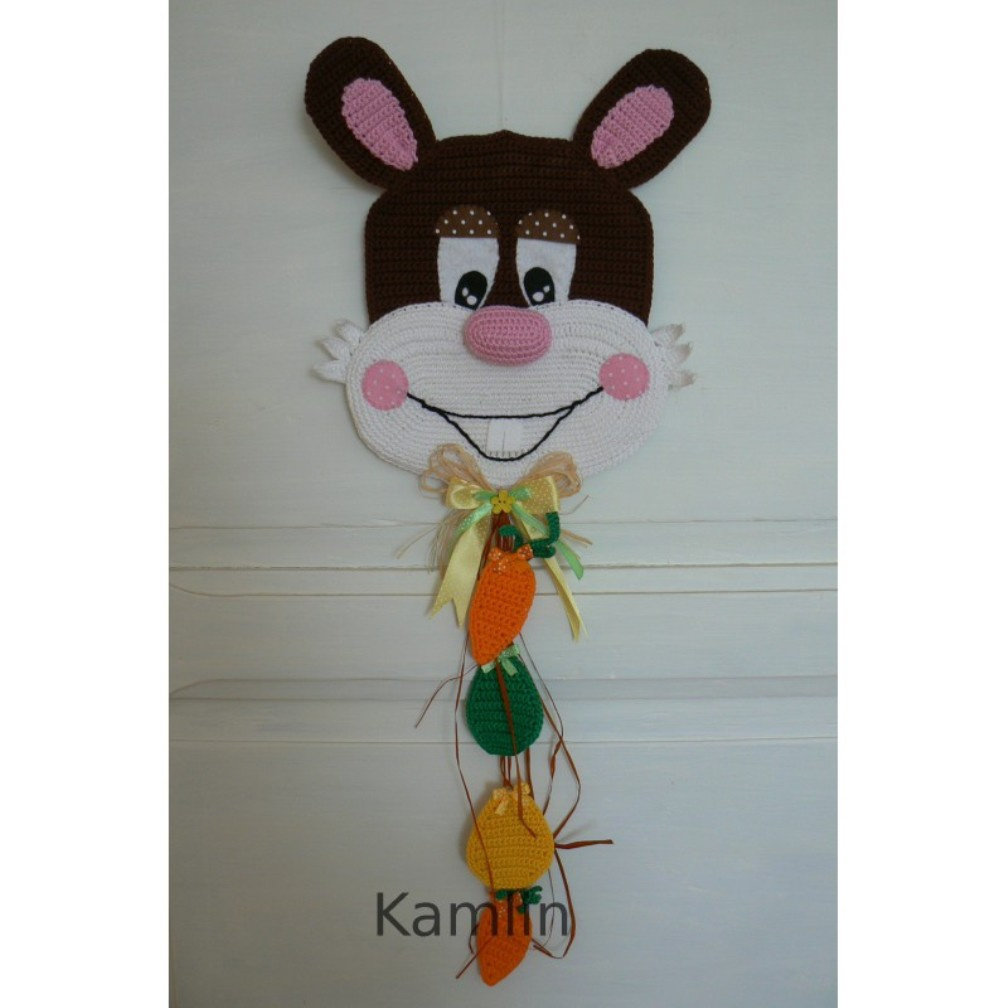 Návod na háčkovaného zajíčka - dekorace na dveře / od kamlin | Fler.cz