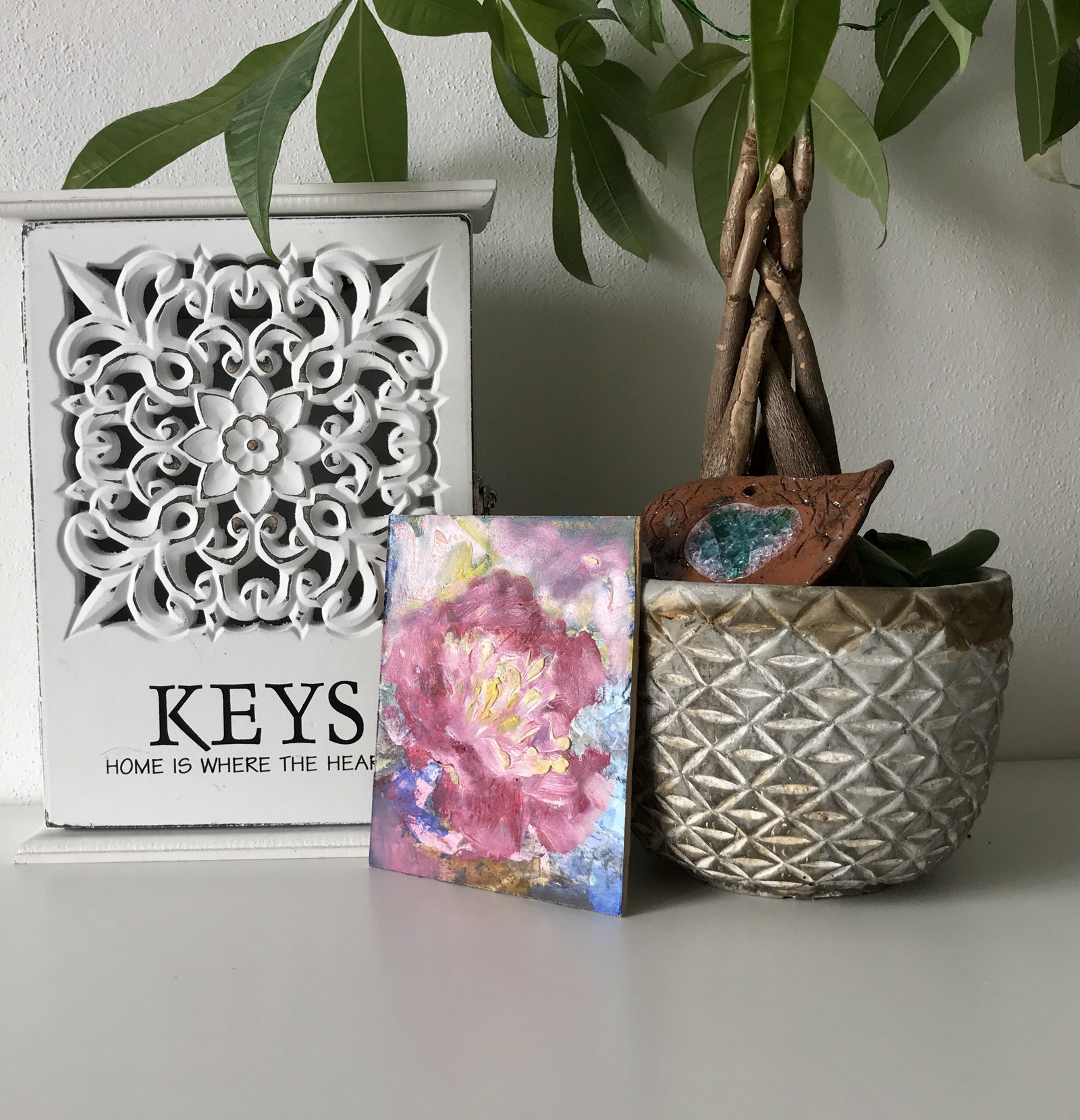 Kytka. Naivní obraz do dívčí ložnice / od SweetHomeArtByJulieS | Fler.cz