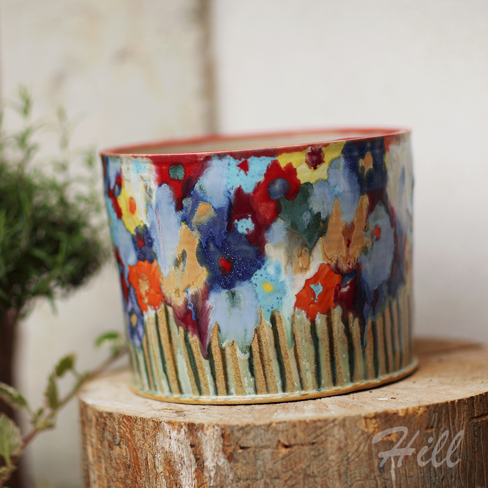 Vícebarevný Obal na květináč luční / od Hill | Fler.cz