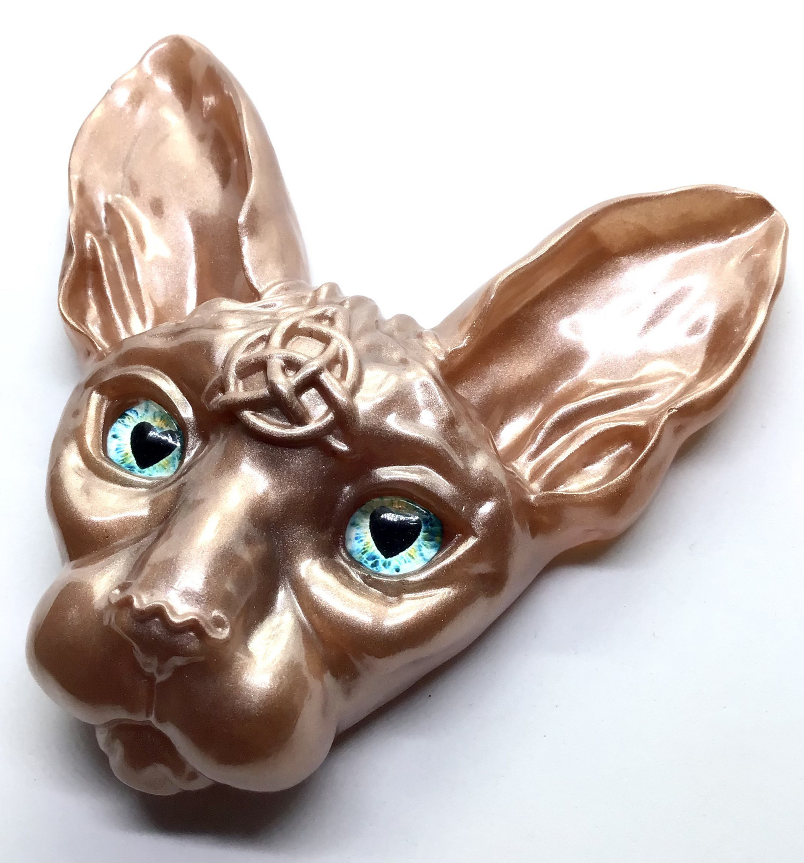 Figurka okrová Sphynx - kočičí dekorace plná lásky / od Epoxy svět ...