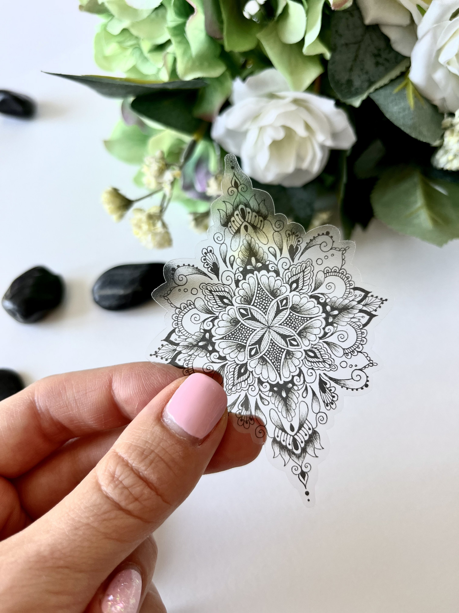 Čirá Samolepka ornamentální transparentní vel. L / od kathree | Fler.cz