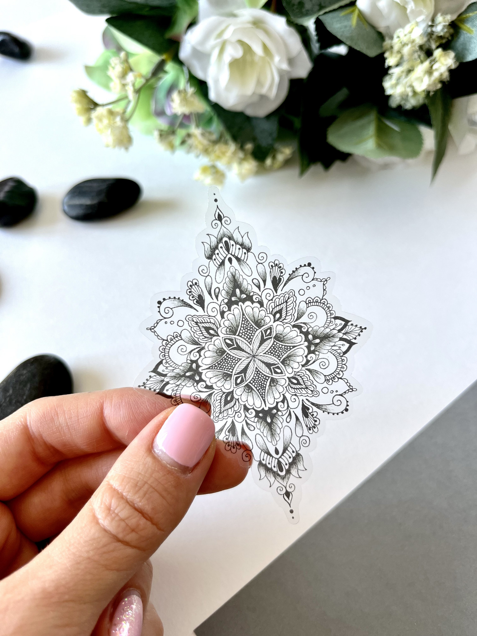 Čirá Samolepka ornamentální transparentní vel. L / od kathree | Fler.cz