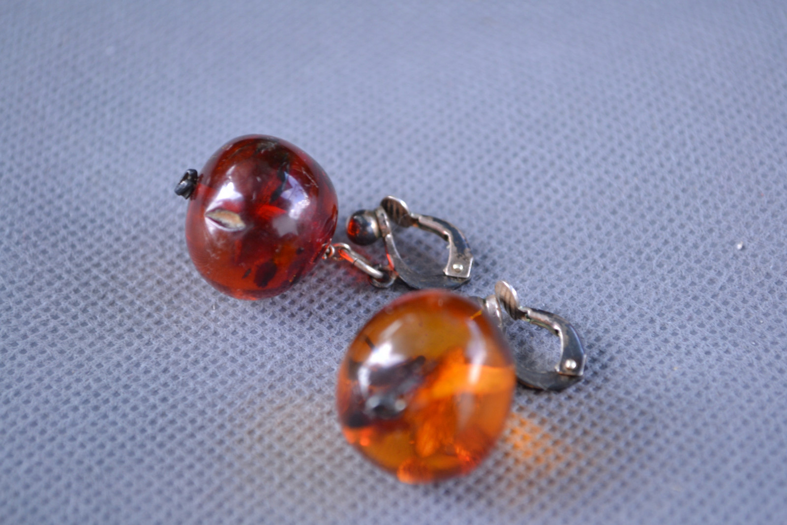 Šperky dámské rezavé Podzimní plody - náušnice s jantary / od ...