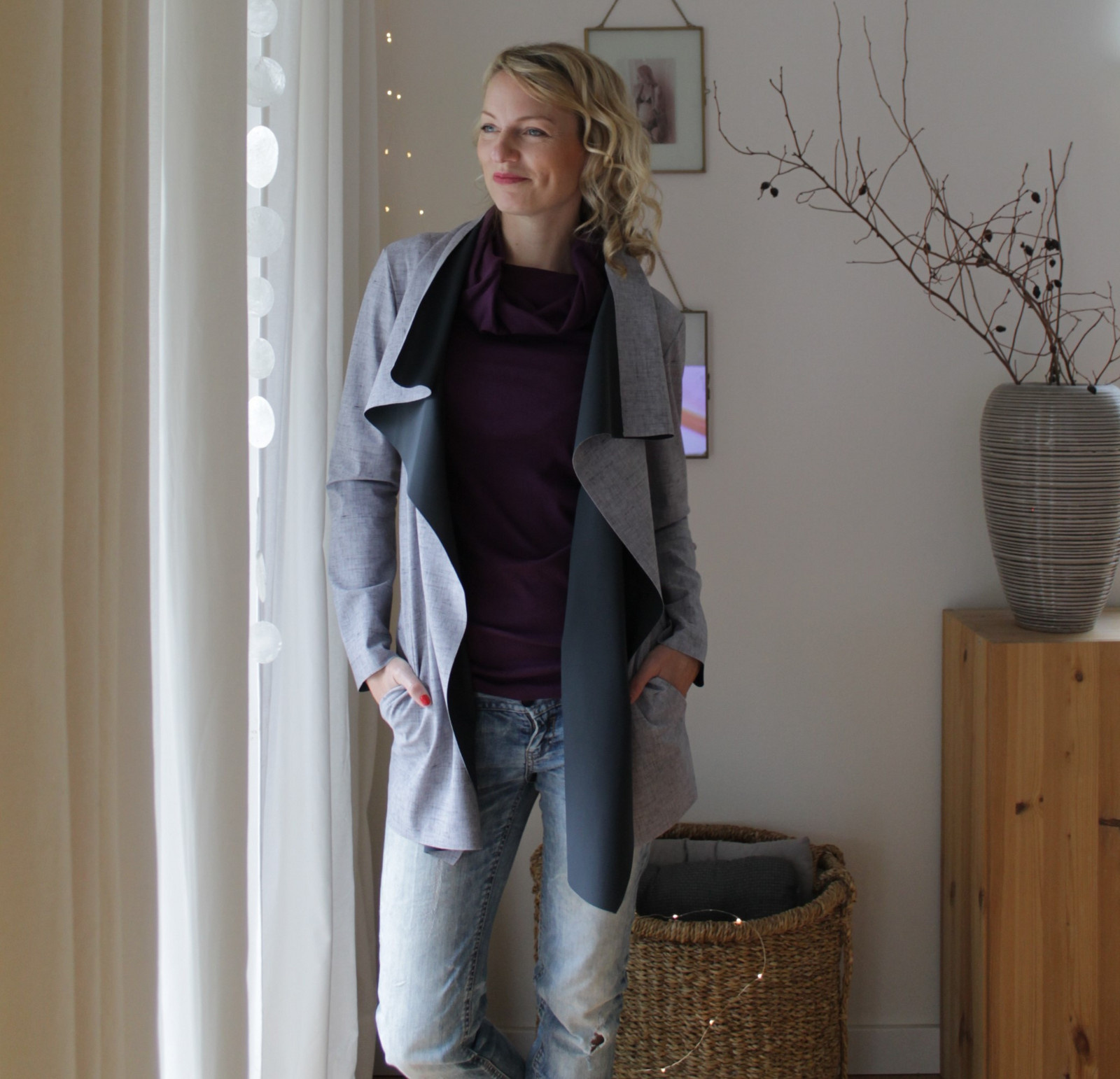 Kabát šedý . zen coat . neopren / od oi-io | Fler.cz