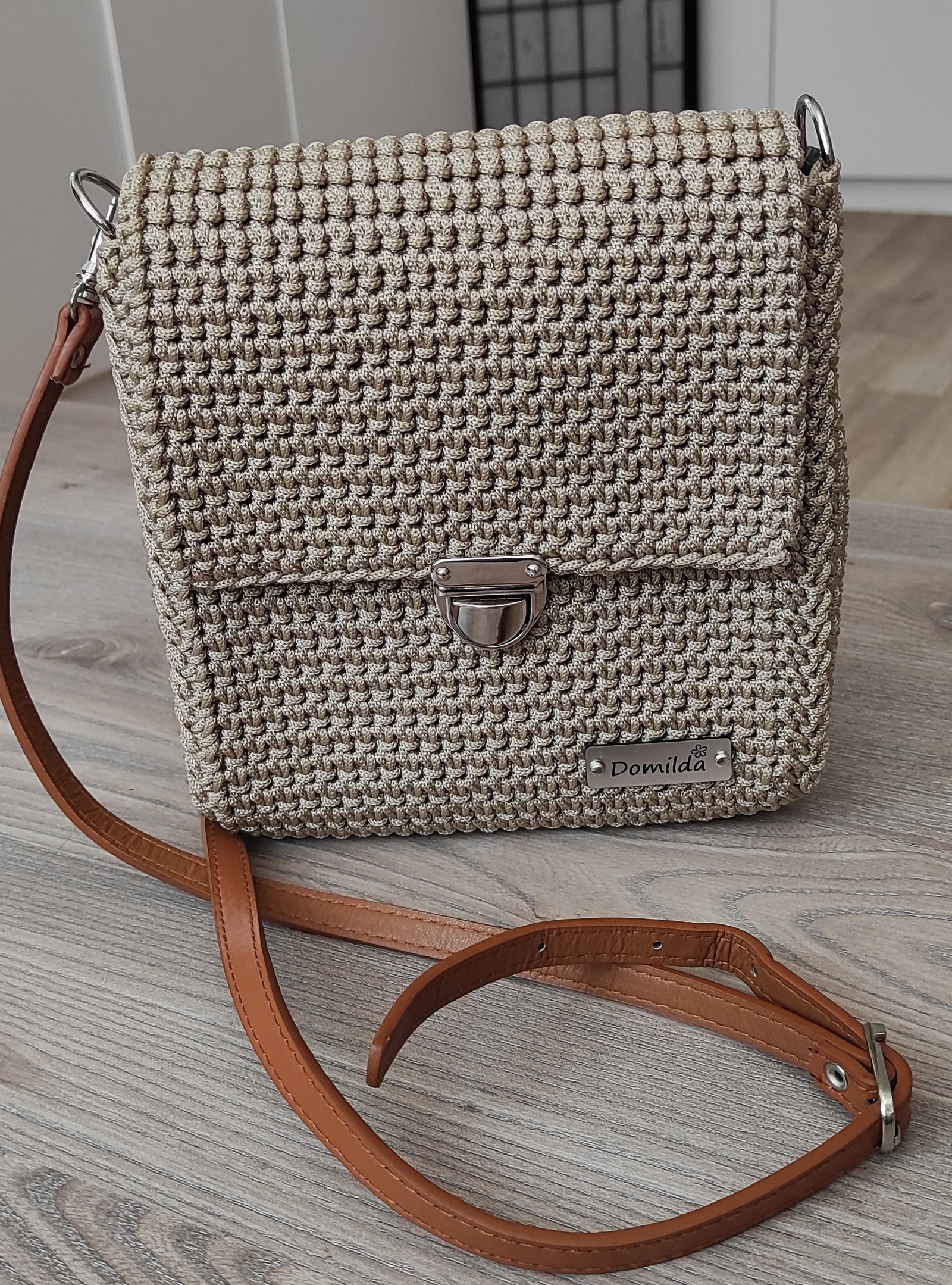 Dámská okrová Háčkovaná kabelka crossbody / od Domilda | Fler.cz
