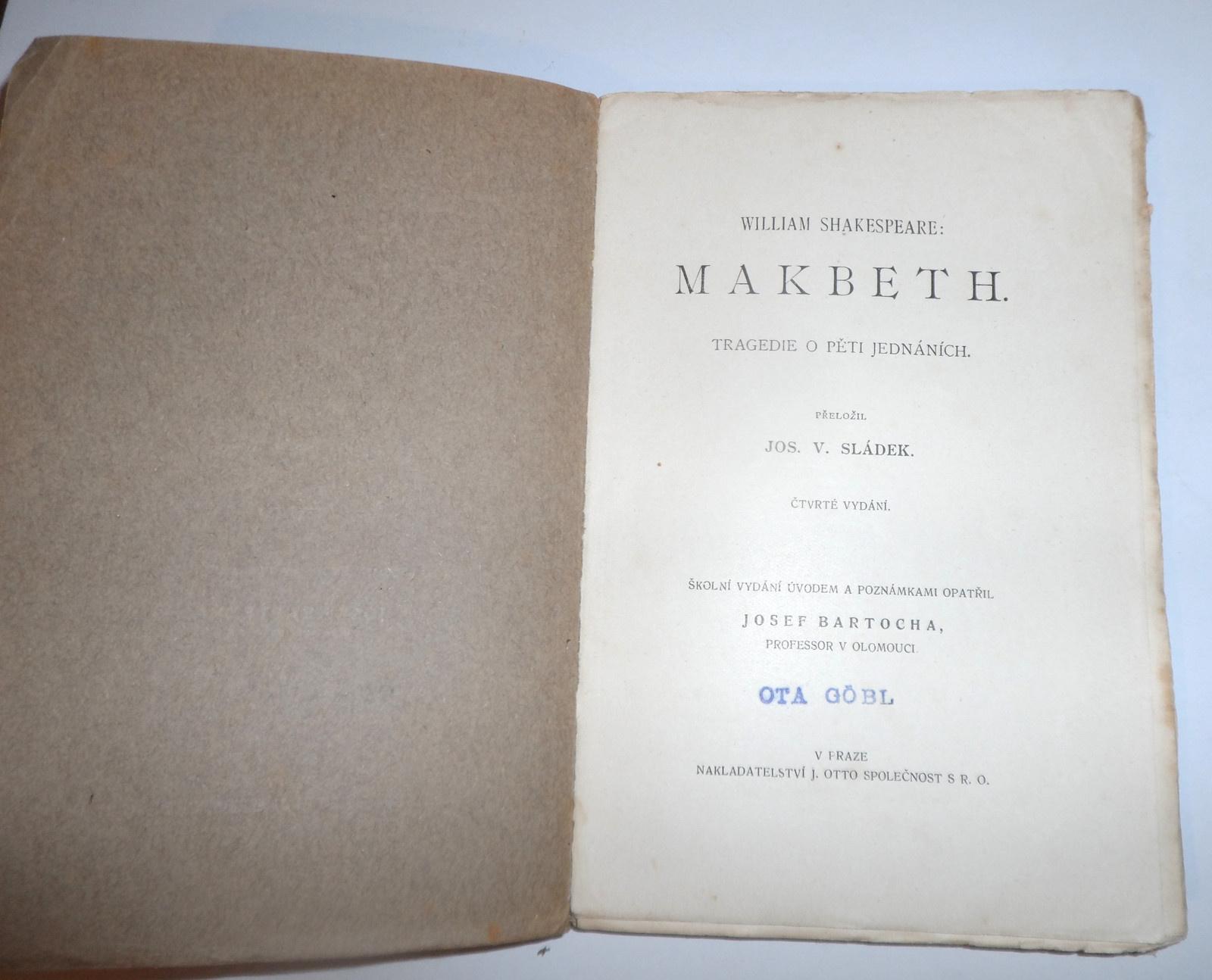 Kniha William Shakespeare: MAKBETH, 1916 / od Cusco | Fler.cz