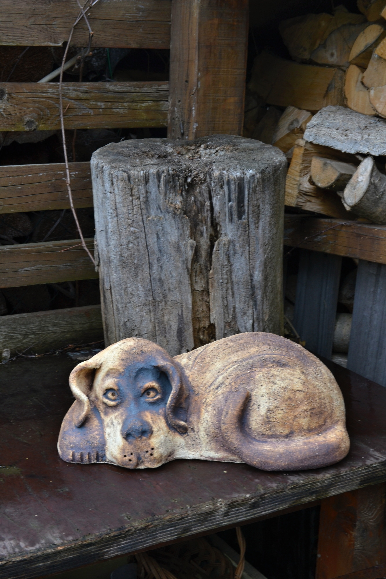 Plastika hnědá Keramický pes / od KeraMKa | Fler.cz