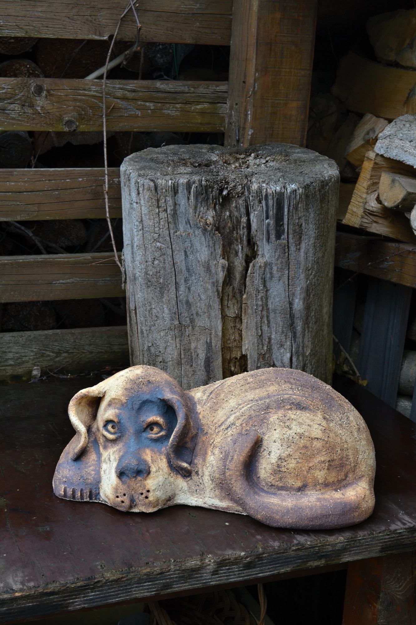 Plastika hnědá Keramický pes / od KeraMKa | Fler.cz