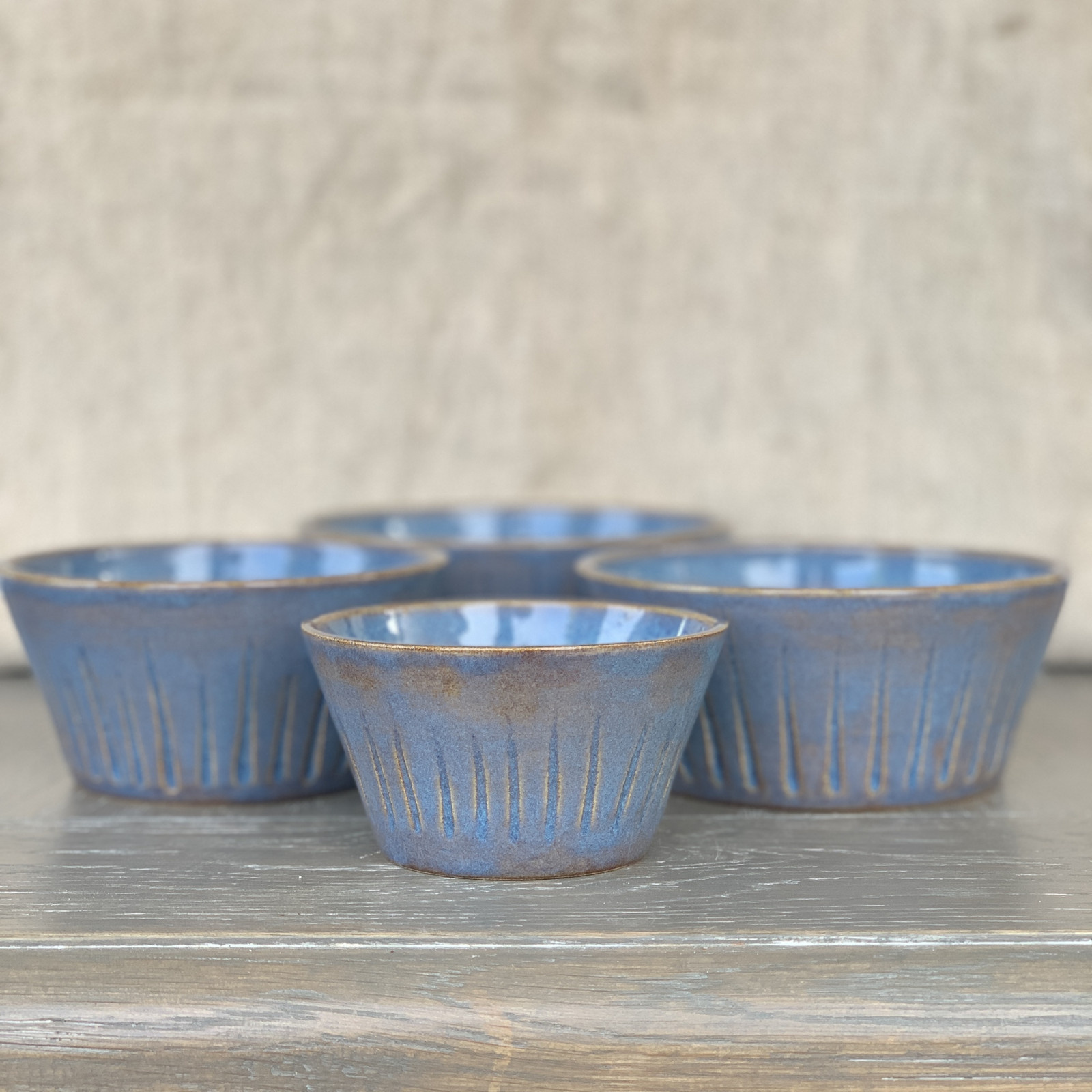 Sada nádobí modrá Čtyři mísy / od VK-Ceramics | Fler.cz