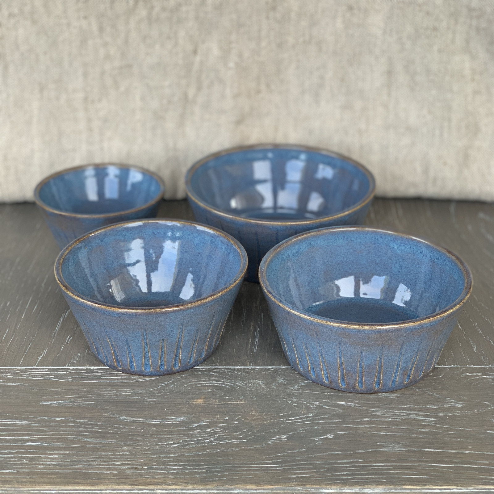 Sada nádobí modrá Čtyři mísy / od VK-Ceramics | Fler.cz