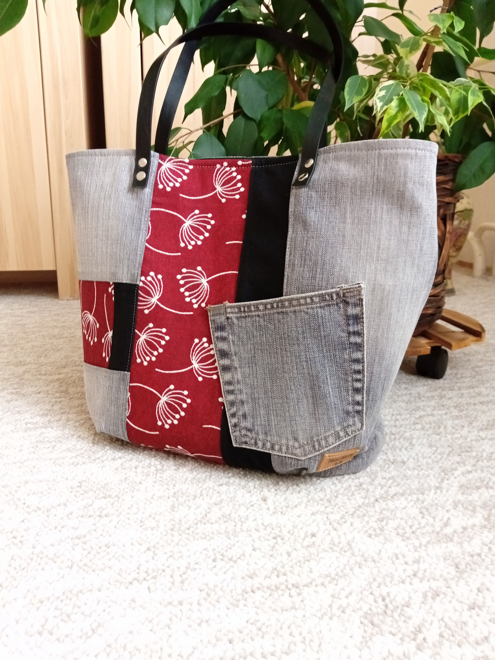 Vícebarevná Riflová taška- oválné dno / od Ja.B. | Fler.cz