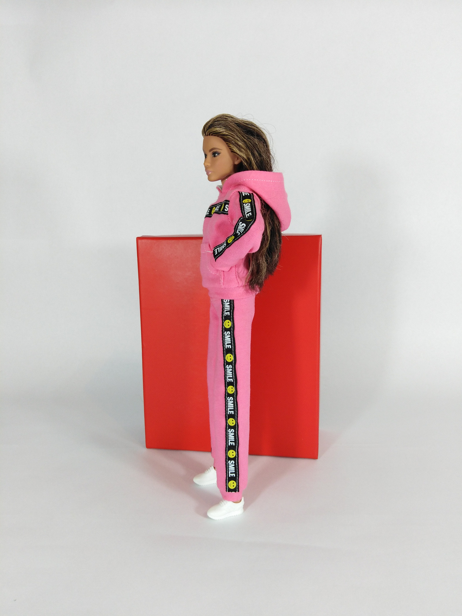 Oblečky pro panenky dětské růžové Barbie mikina klokanka s kapucí č-10 ...