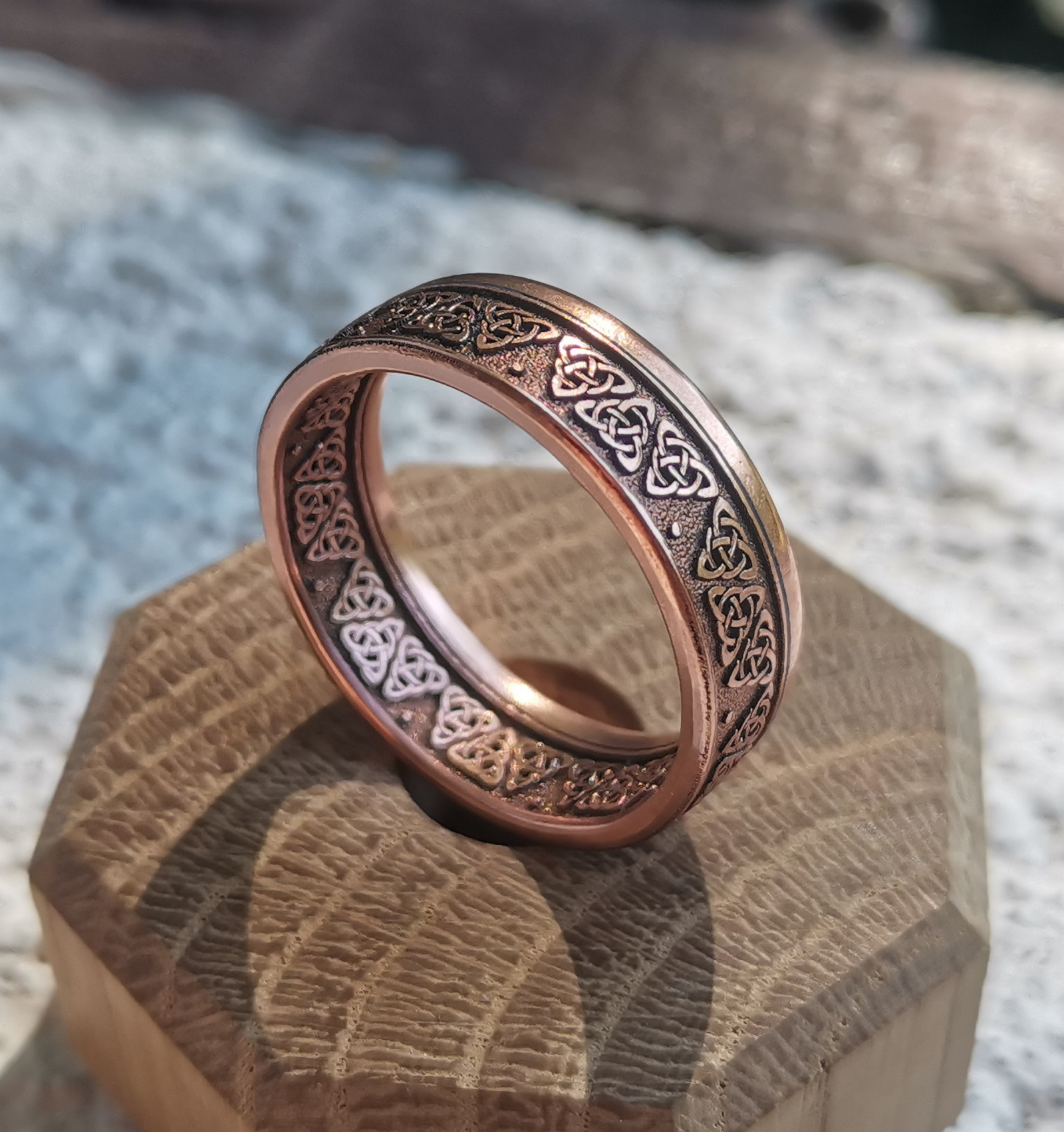 MĚDĚNÝ PRSTEN "KELTSKÝ UZEL" / od CoinRings-Prsteny z mincí | Fler.cz