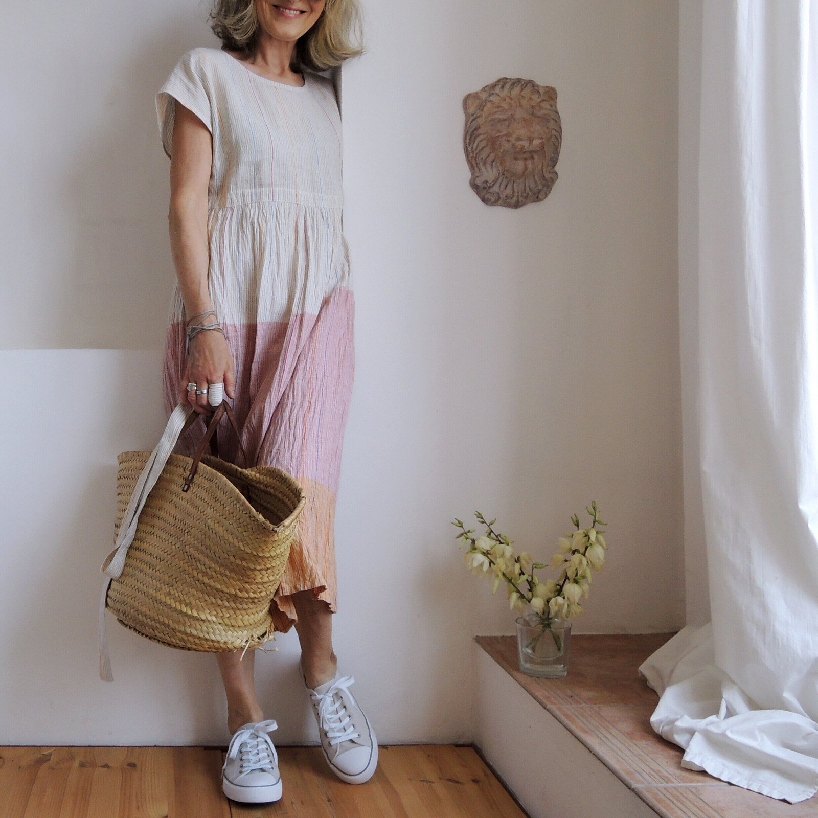 Slonová kost RUTH Provence - Červánky - šaty len / od ErmaBe | Fler.cz